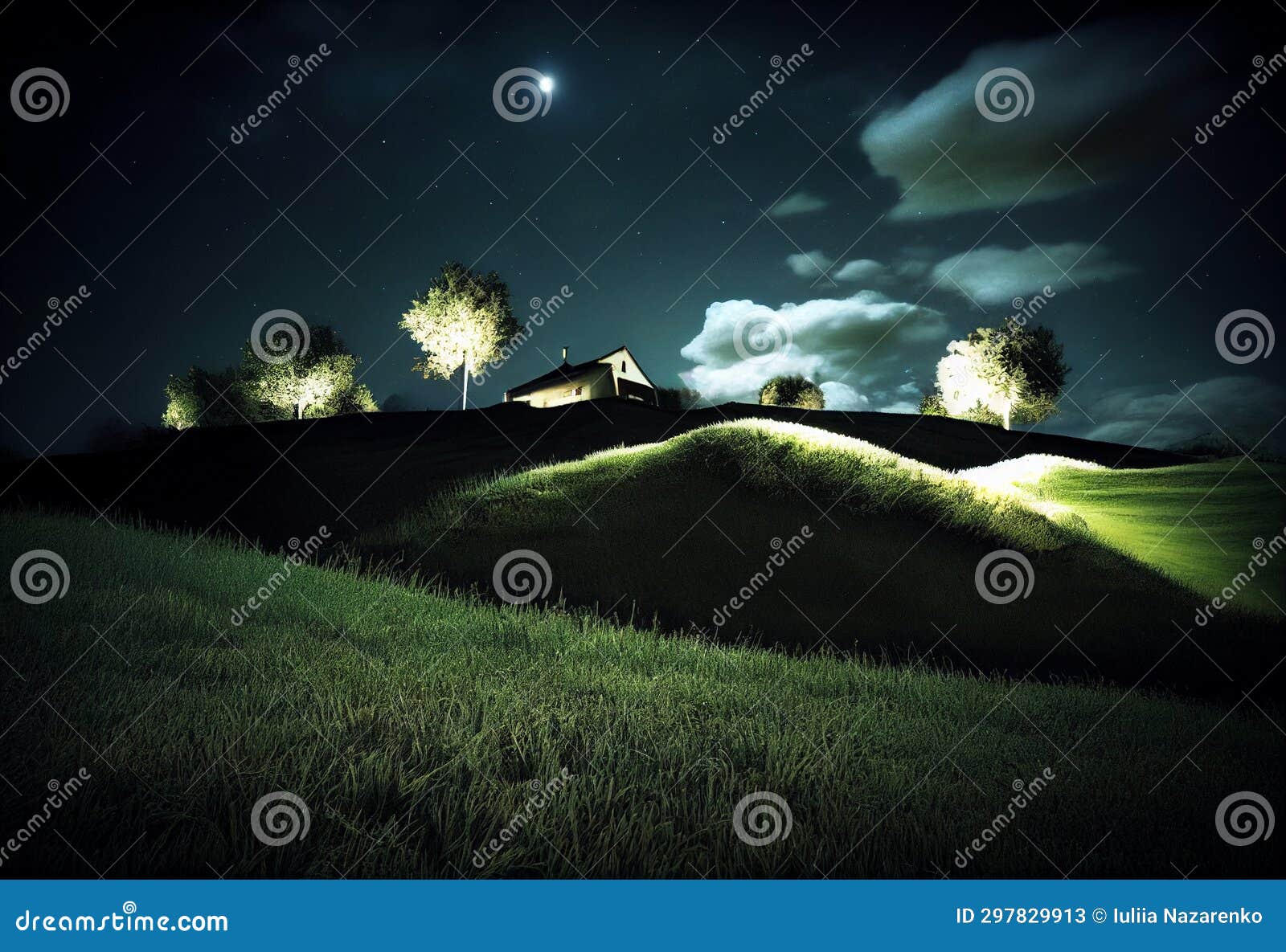 View of a Small Grassy Hill. AI Generated Stock Image - Image of ...