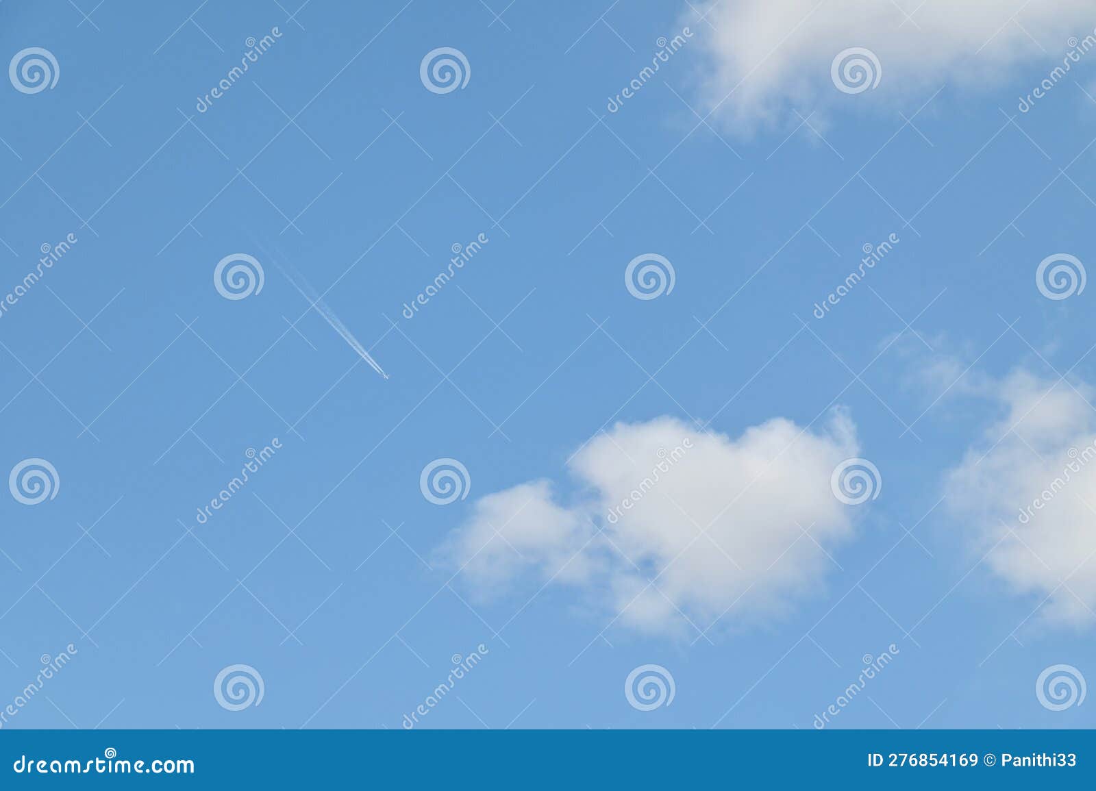 Background of Blue Sky with Small Jet Path Stock Image - Image of ...