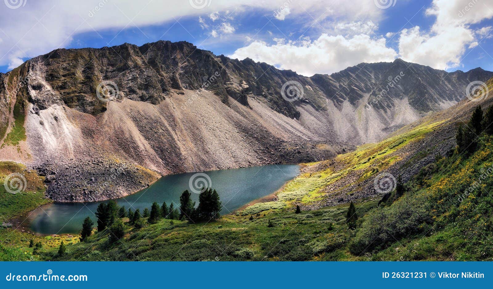 View of a Small Mountain Lake Stock Image - Image of buryatia ...