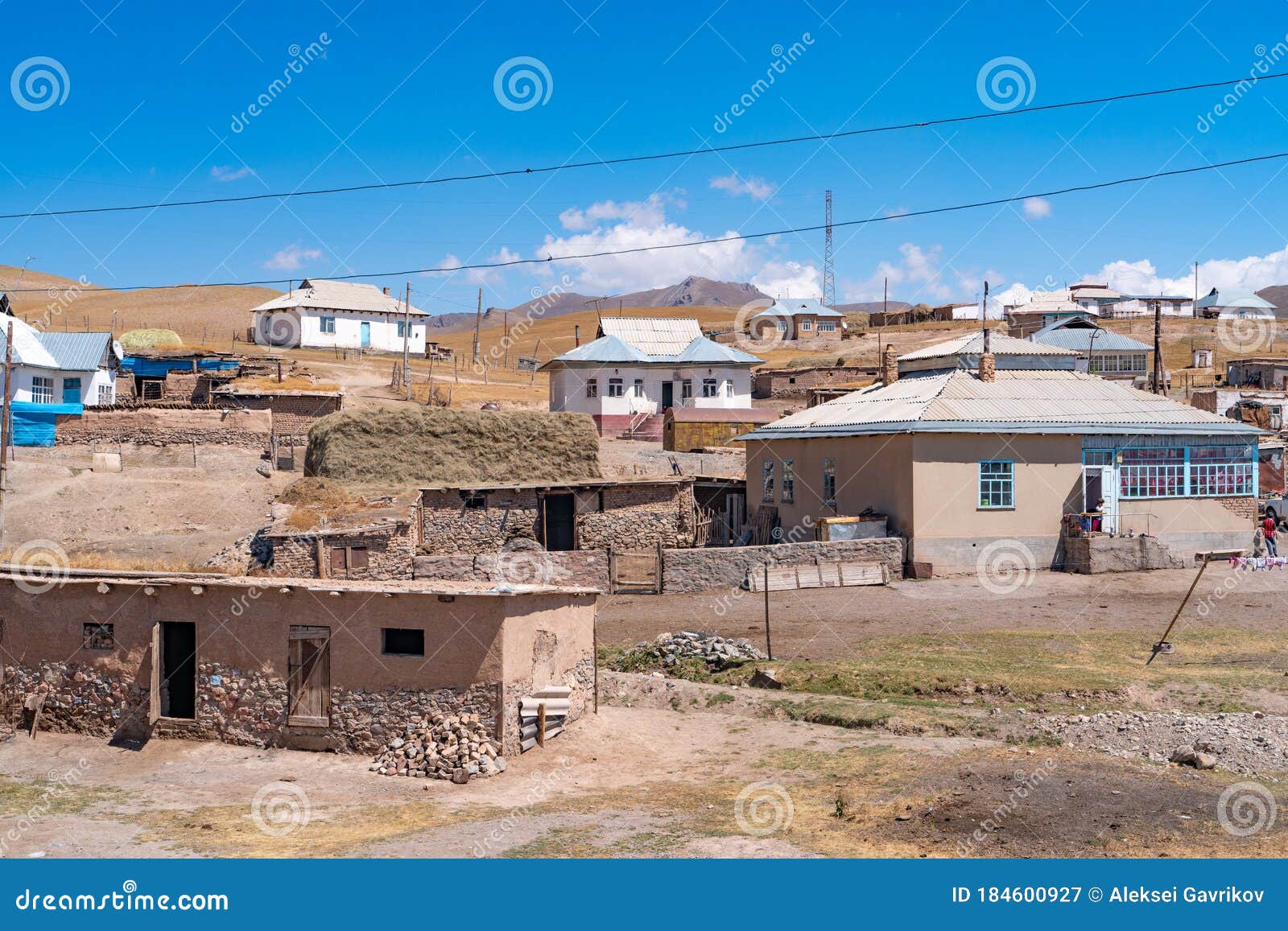 The View of Small Soviet Age Remote Village in Kyrgyzstan Stock Image ...