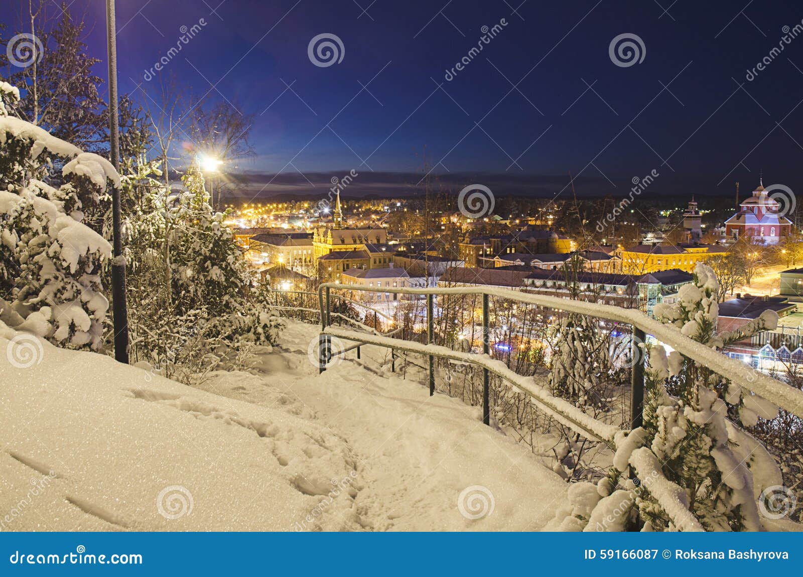 View of small swedish town stock image. Image of beautiful - 59166087