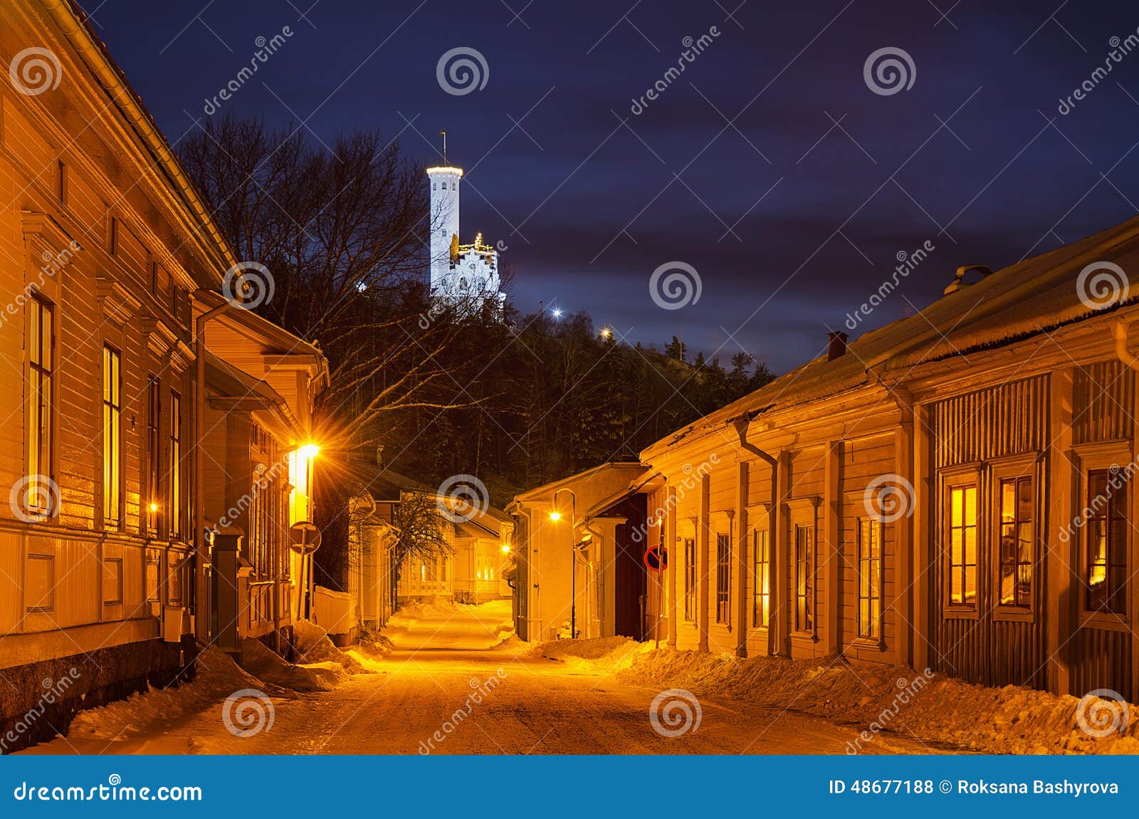 View of small swedish town stock photo. Image of holiday - 48677188