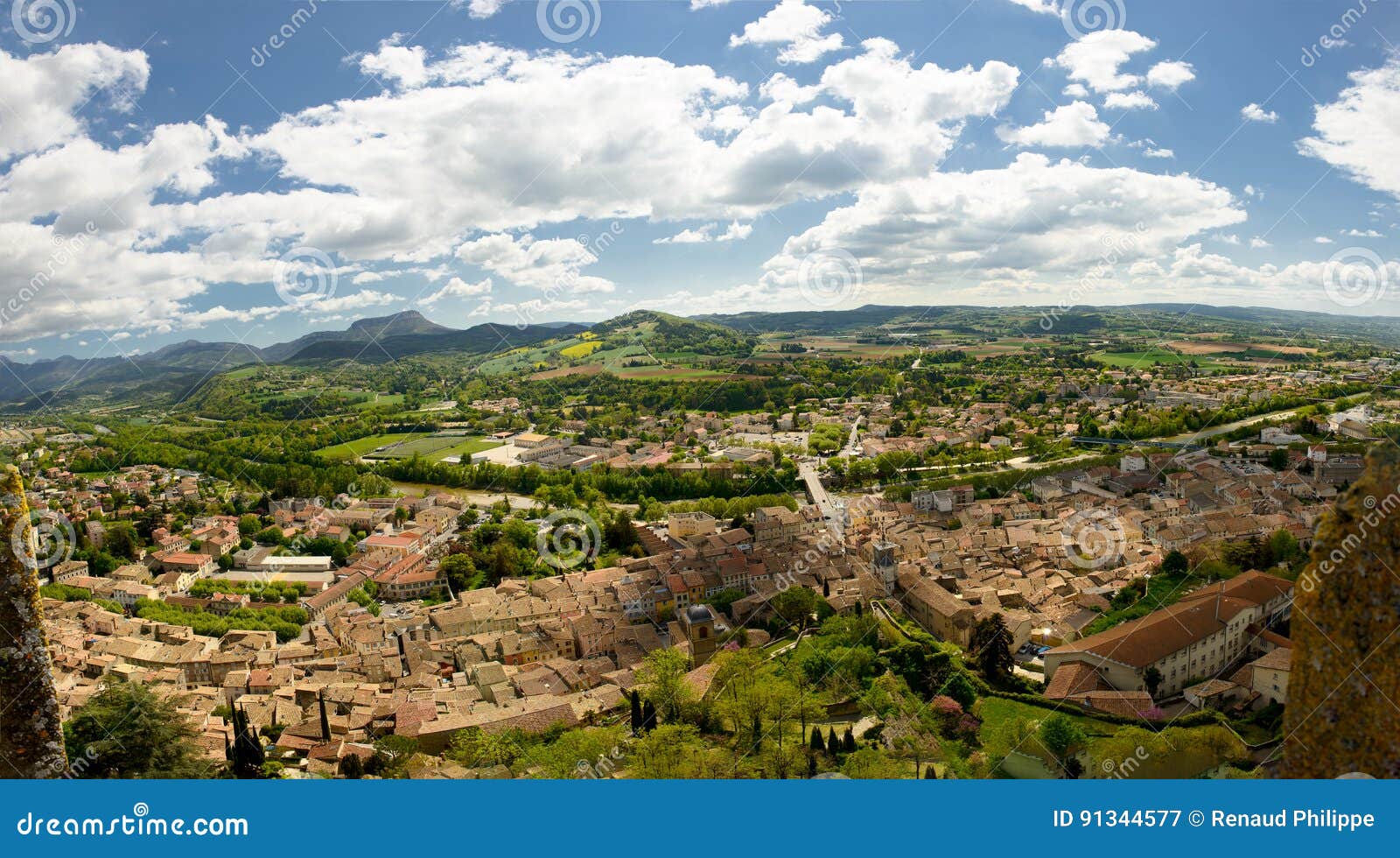 View of the Small Town of Crest in the Drome, France Stock Image ...