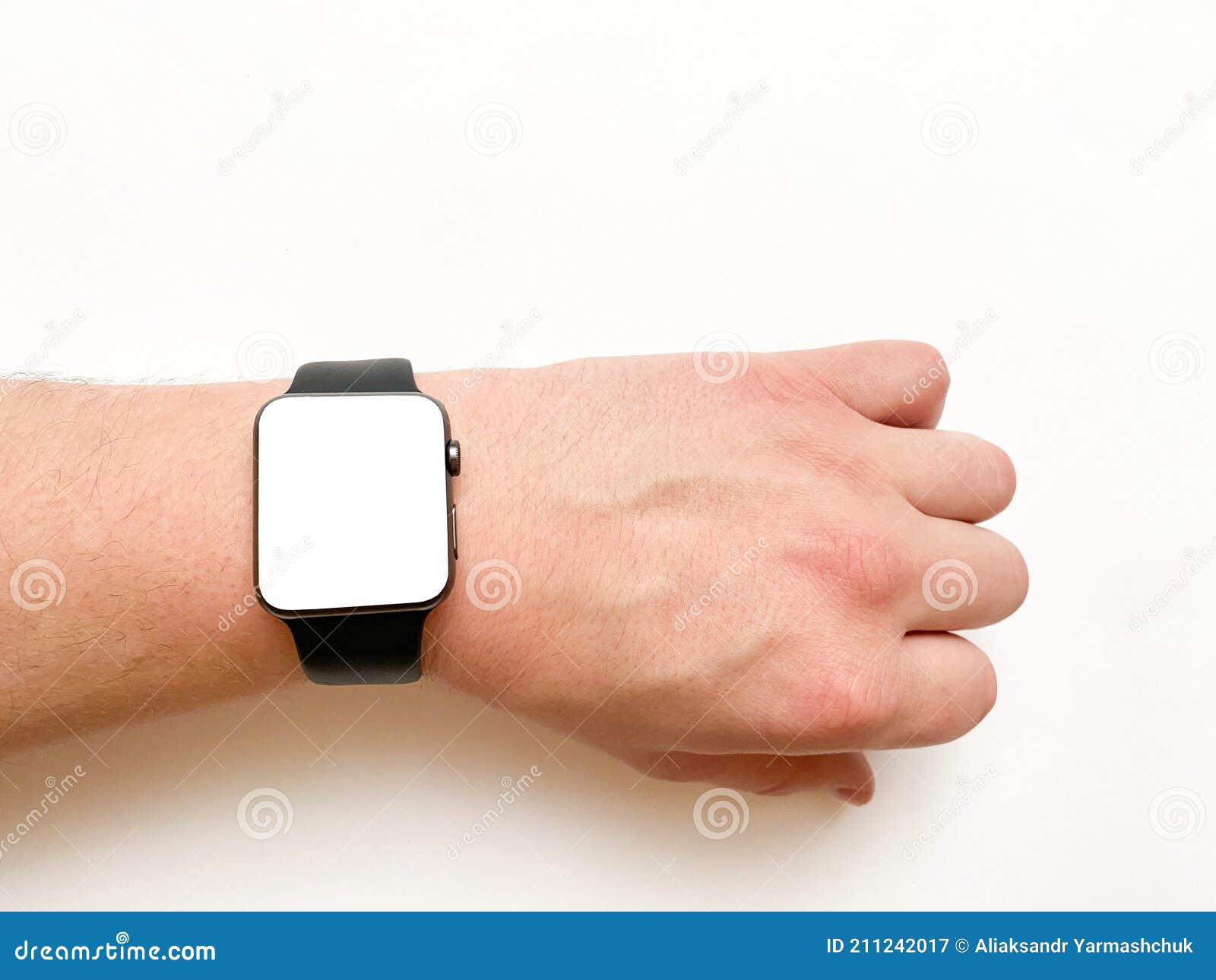 View of the Smart Watch Screen on Your Hand with Mockup on a White ...