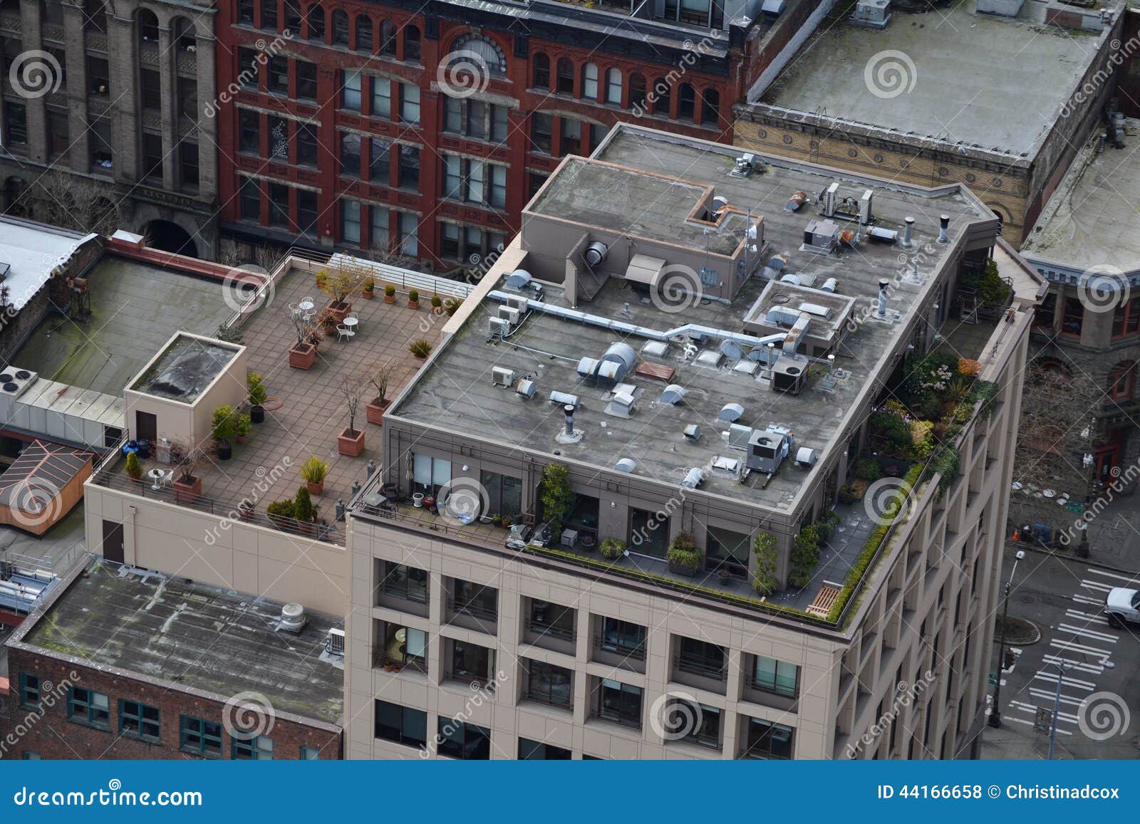 View from Smith Tower Observation Deck, Seattle, Washington Stock Photo ...