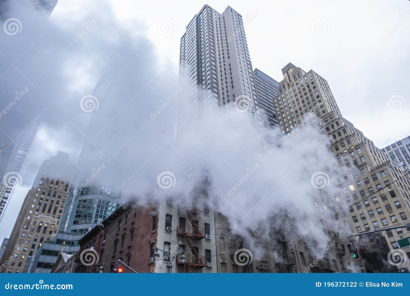 Smoke in the city stock photo. Image of urban, moisture - 196372122