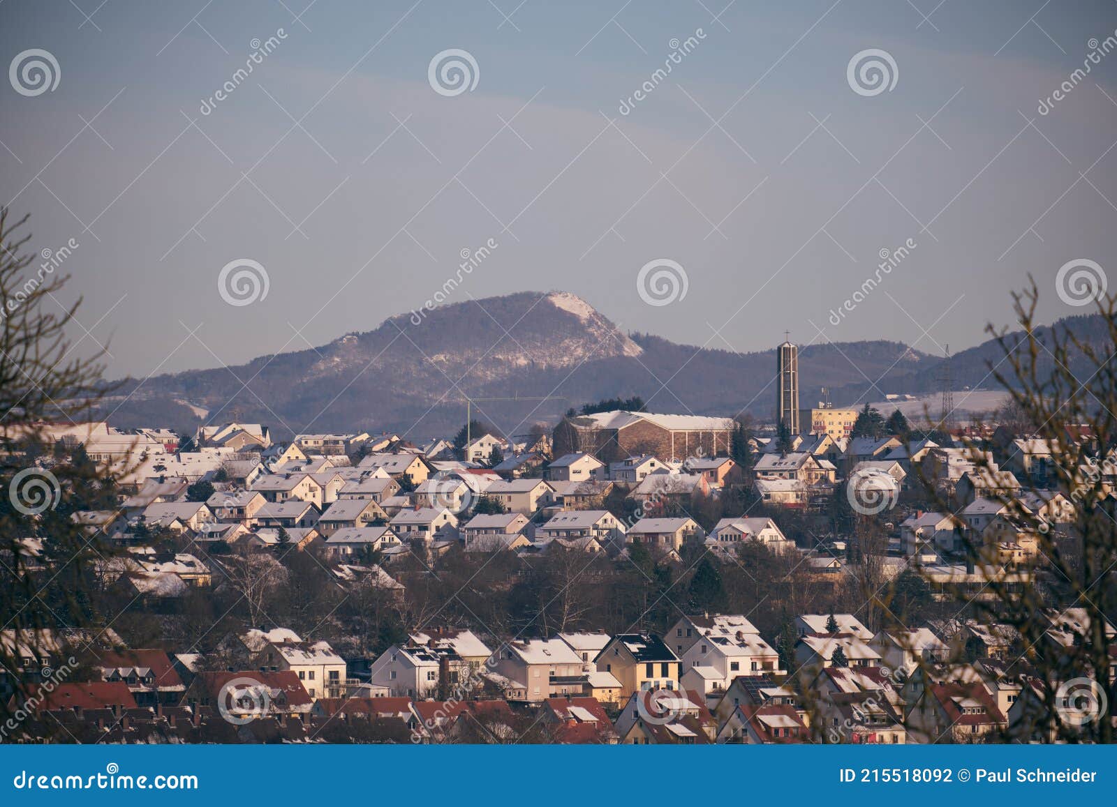 View of Snow-covered Fulda from Frauenberg Monastery Stock Photo ...