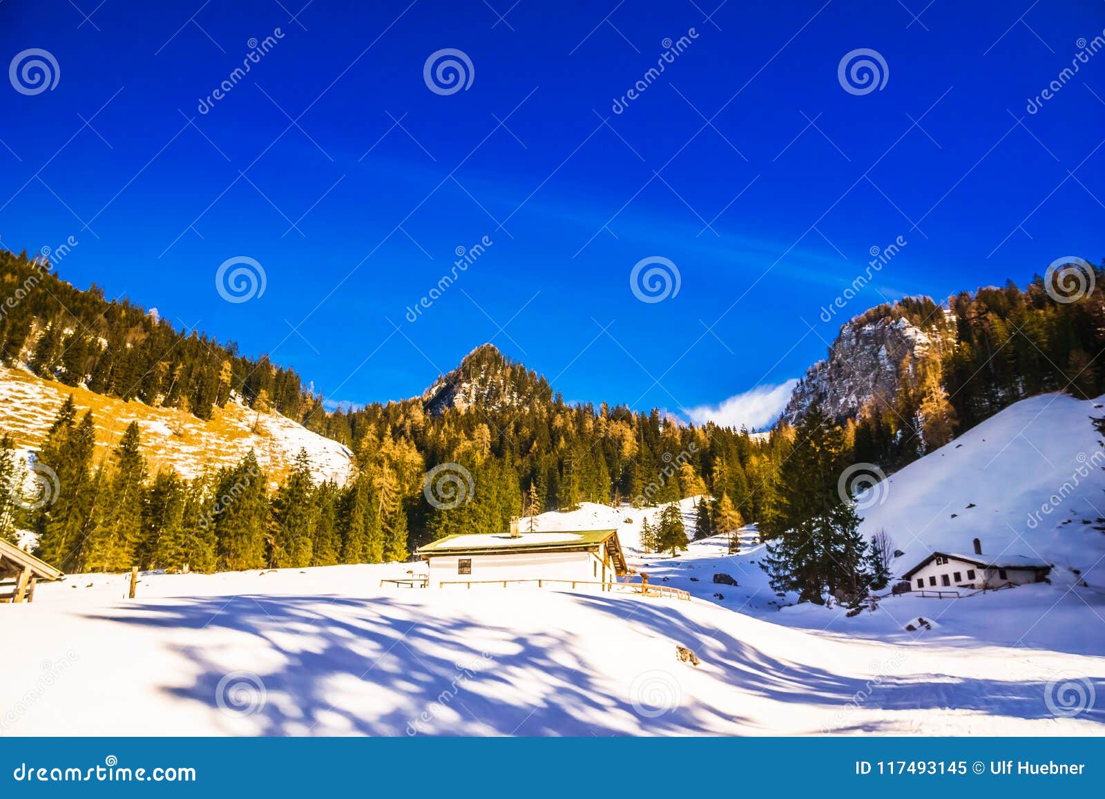 Snow Landscape by Jenner Mountain in the Bavarian Alps Stock Image ...