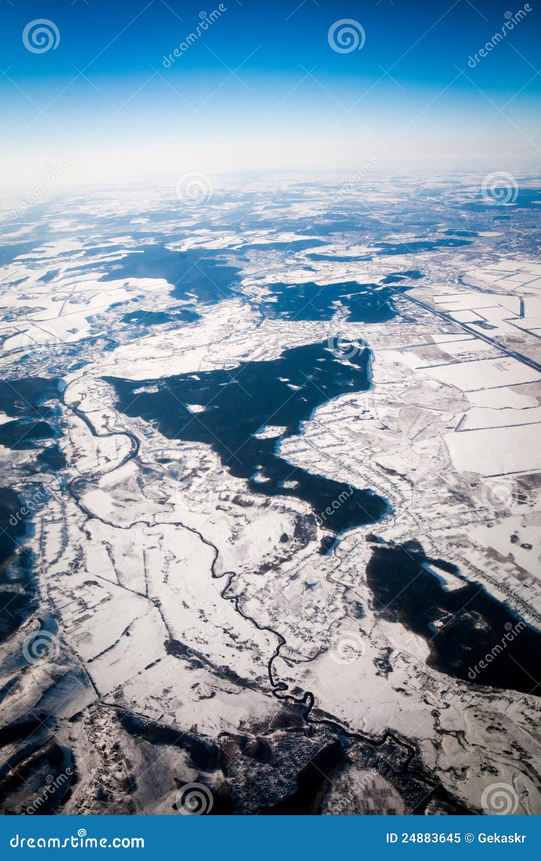 View of the snowy plain stock image. Image of scenery - 24883645