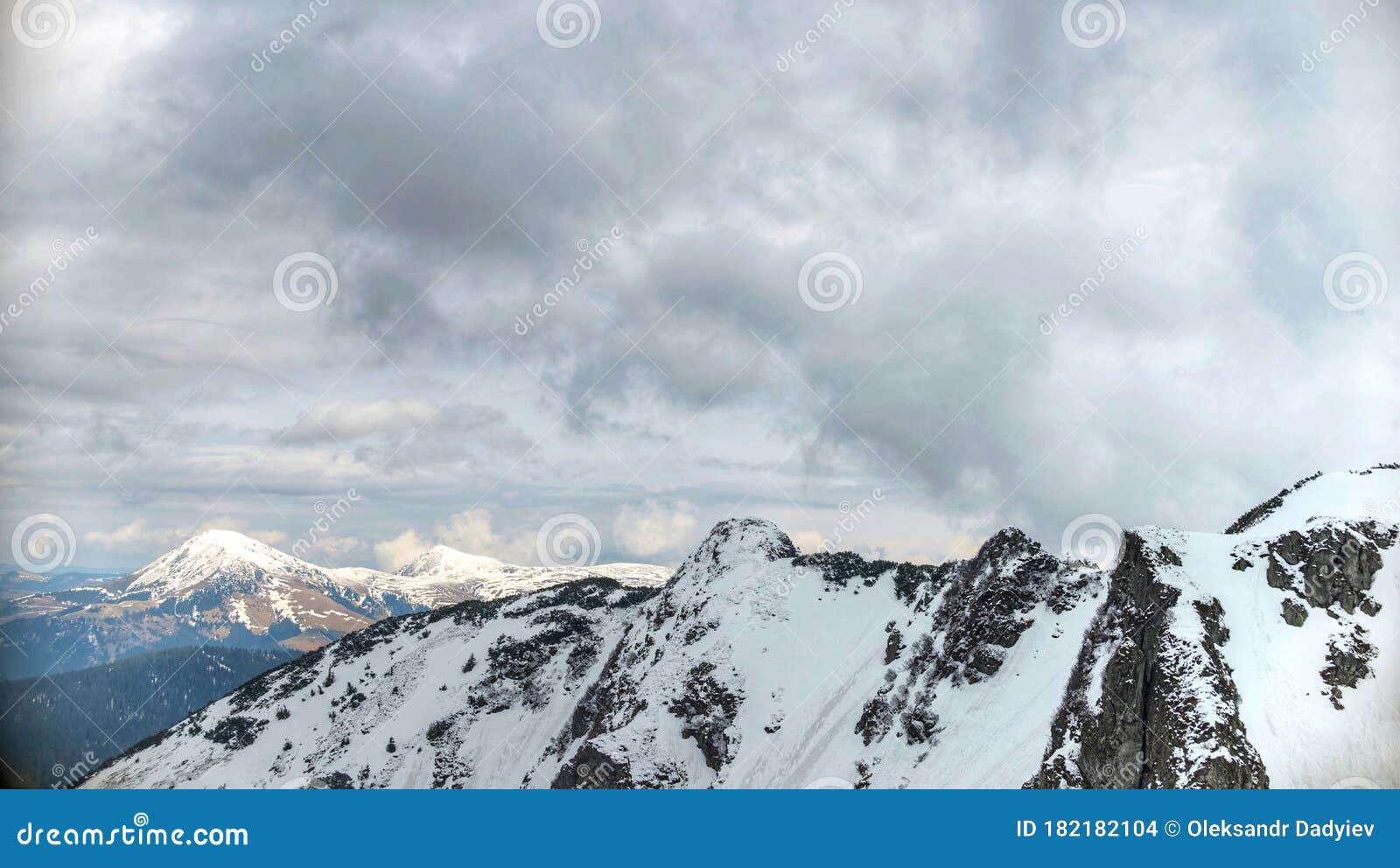 View of the Snowy Top of the Mountain Stock Photo - Image of landscape ...