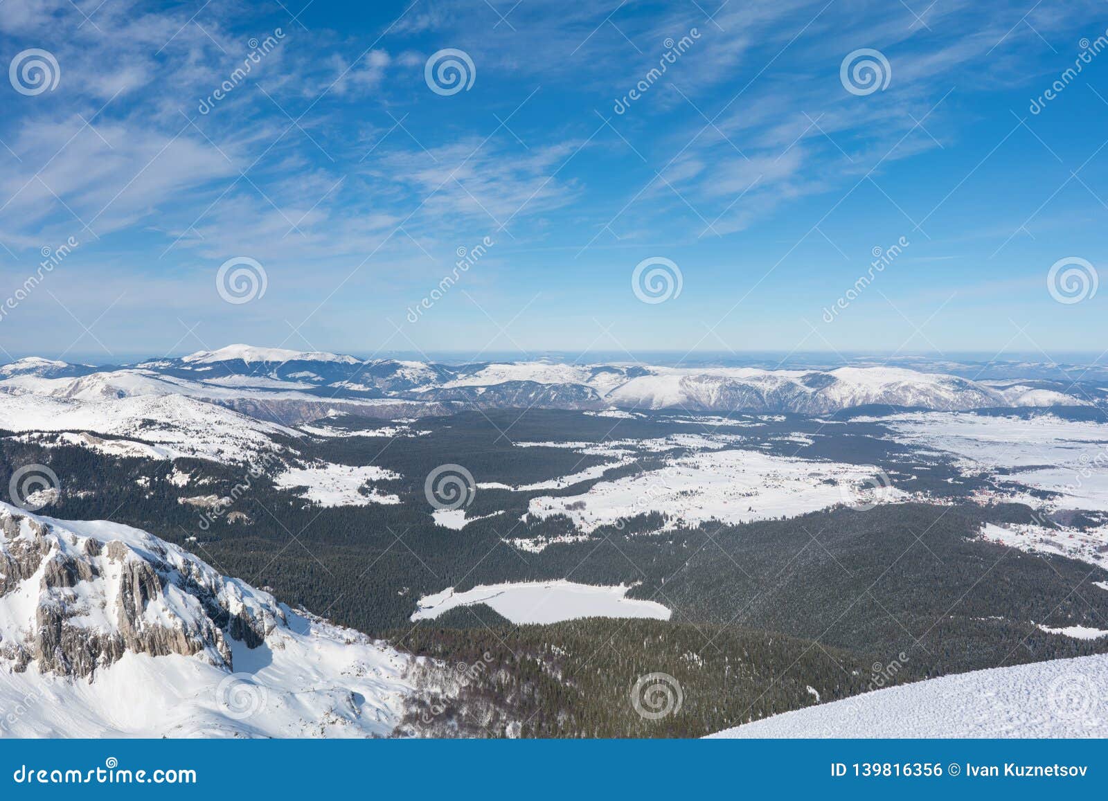 View from the Snowy Top of the Mountain Savin Kuk To the Black Lake ... View from the Snowy Top of the Mountain Savin Kuk To the Black Lake ...