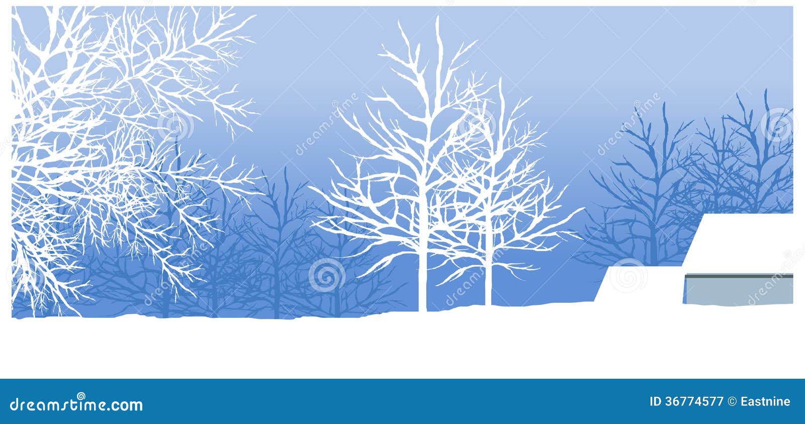 The view of snowy winter stock illustration. Illustration of nature ...