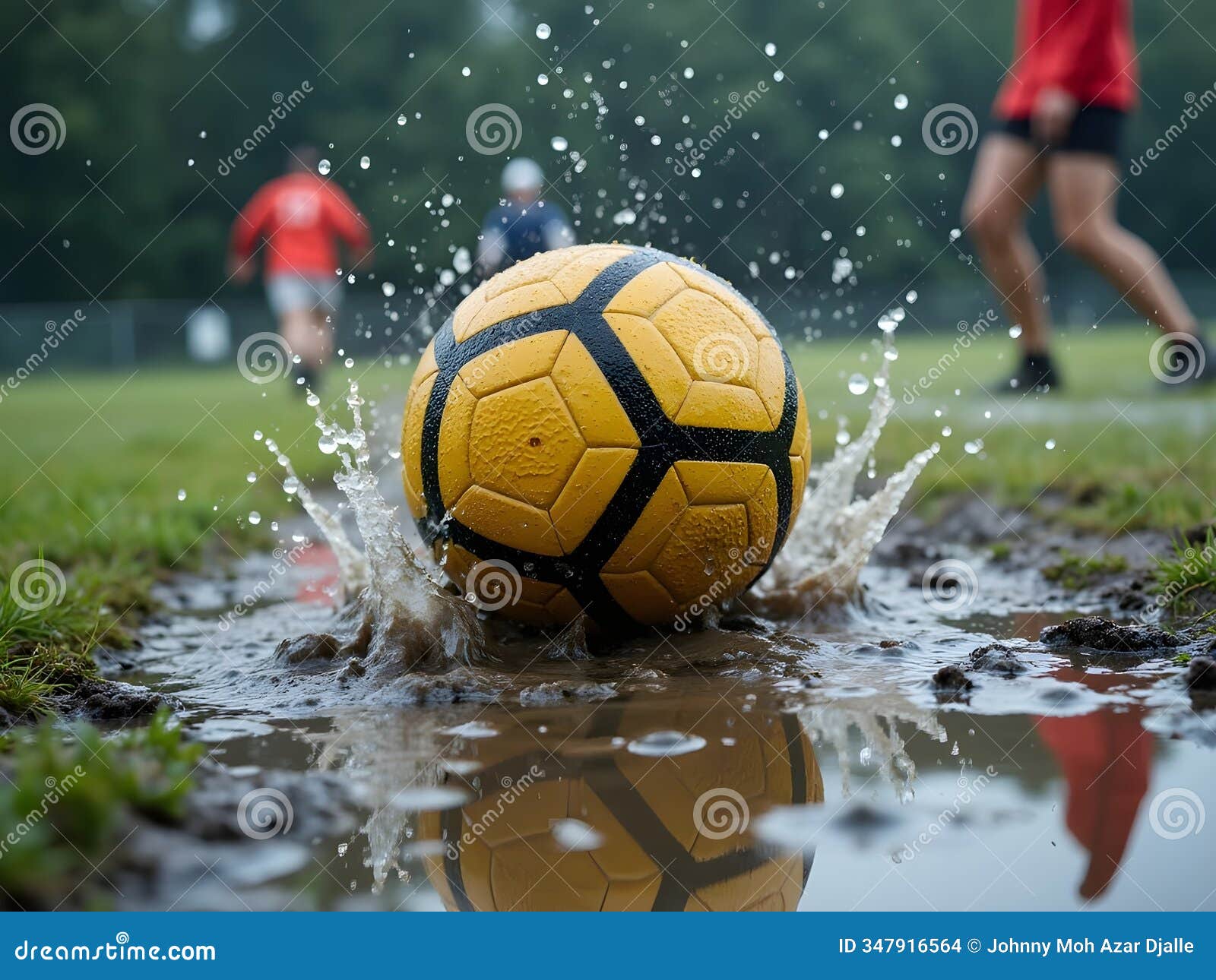 Soccer Ball Rolling through a Muddy Stock Illustration - Illustration ...
