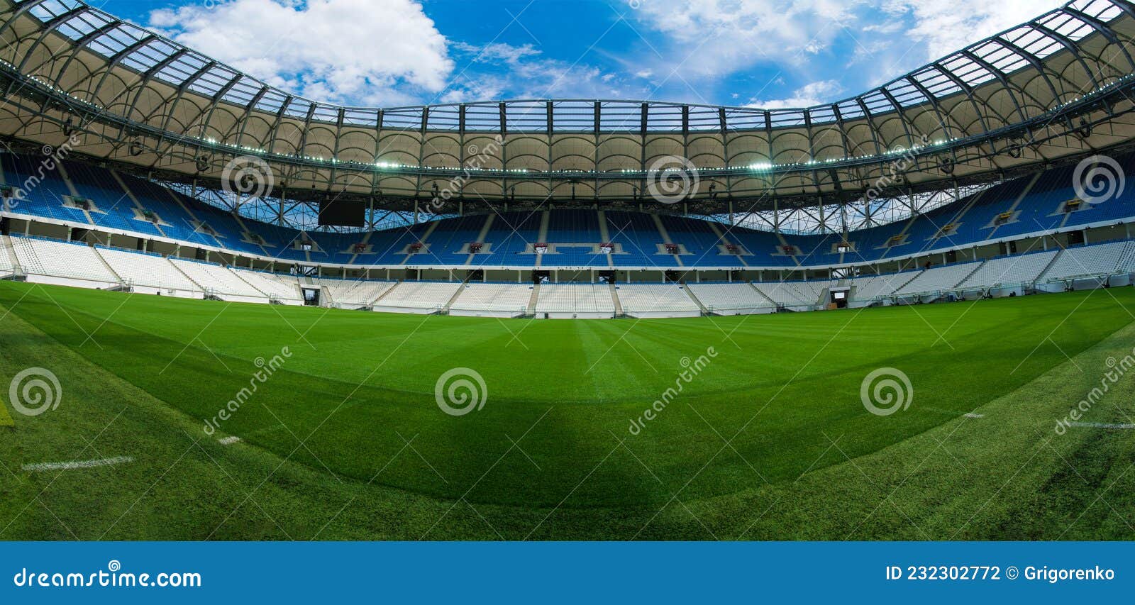 View of Soccer Field Stadium and Stadium Seats Stock Photo - Image of ...