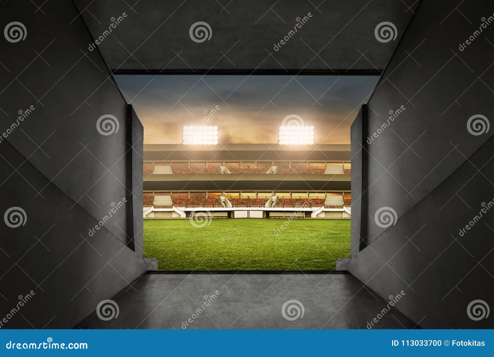 View of Soccer Stadium Entrance Stock Photo - Image of field ...