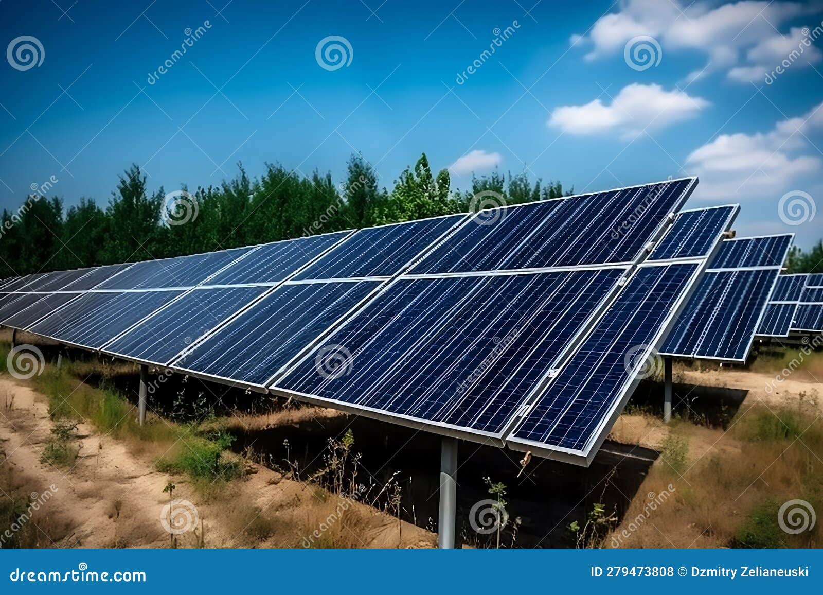 View of the Solar Panels. Green and Safe Energy. Renewable Energy ...