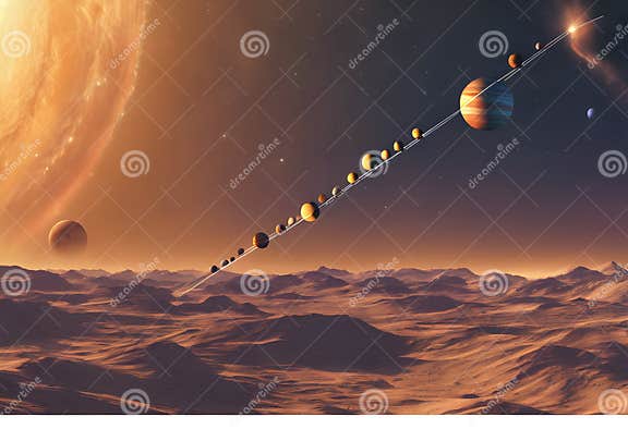 A view of the Solar System stock illustration. Illustration of ...