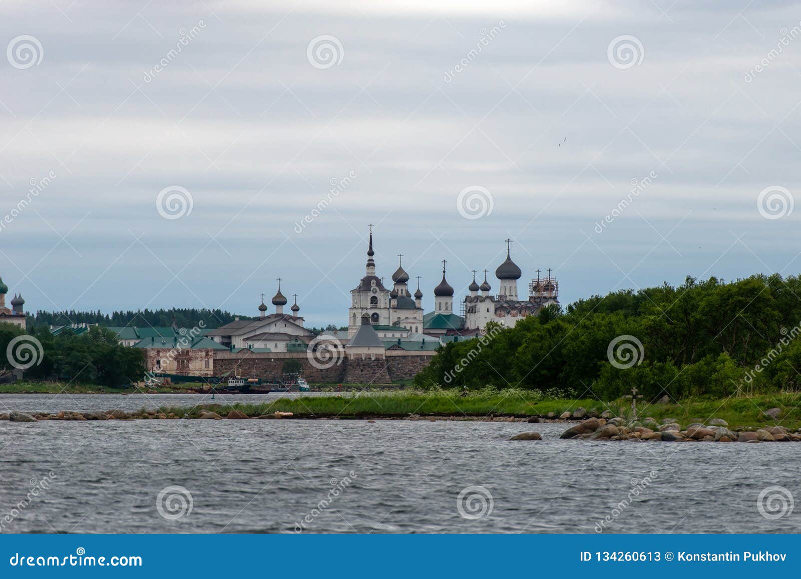 View on Solovetsky Monastery from the Bay Stock Image - Image of ...