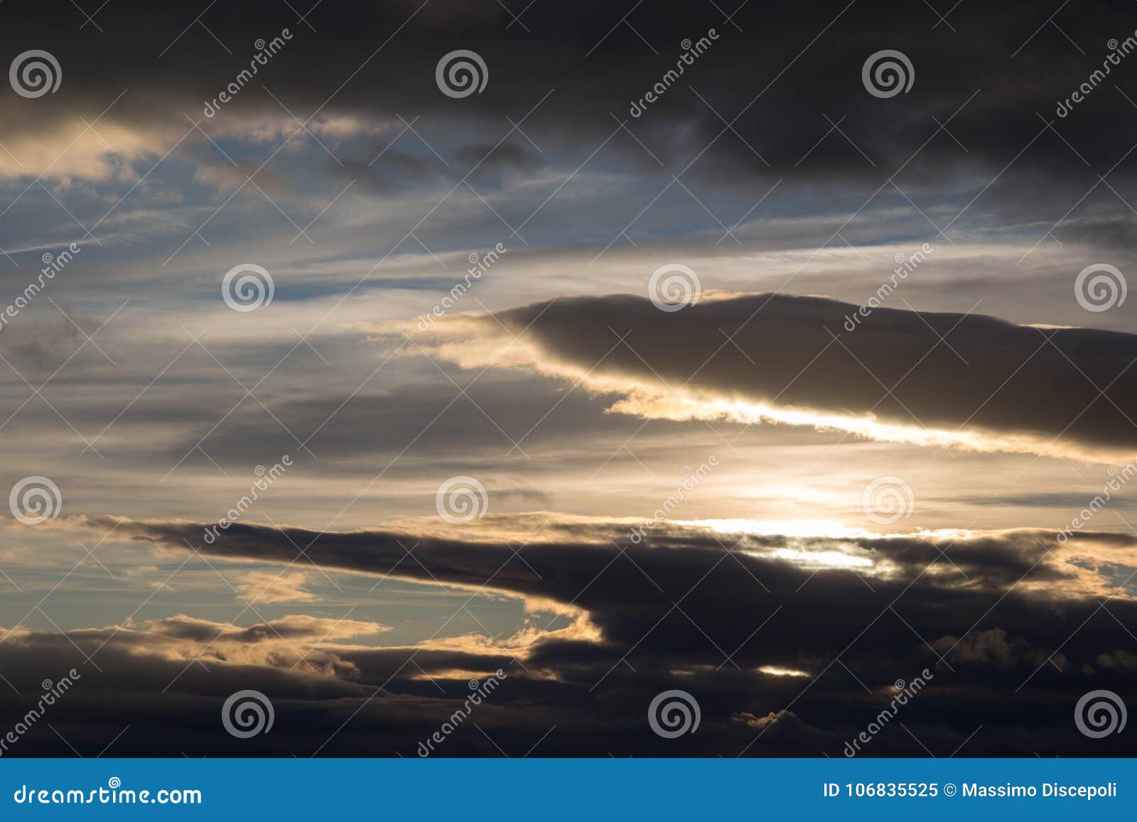 View of Some Backlit Clouds at Sunset Stock Image - Image of beauty ...