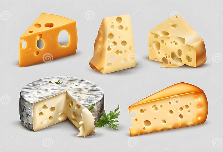 A View of Some Cheese on a Plain Background Stock Illustration ...