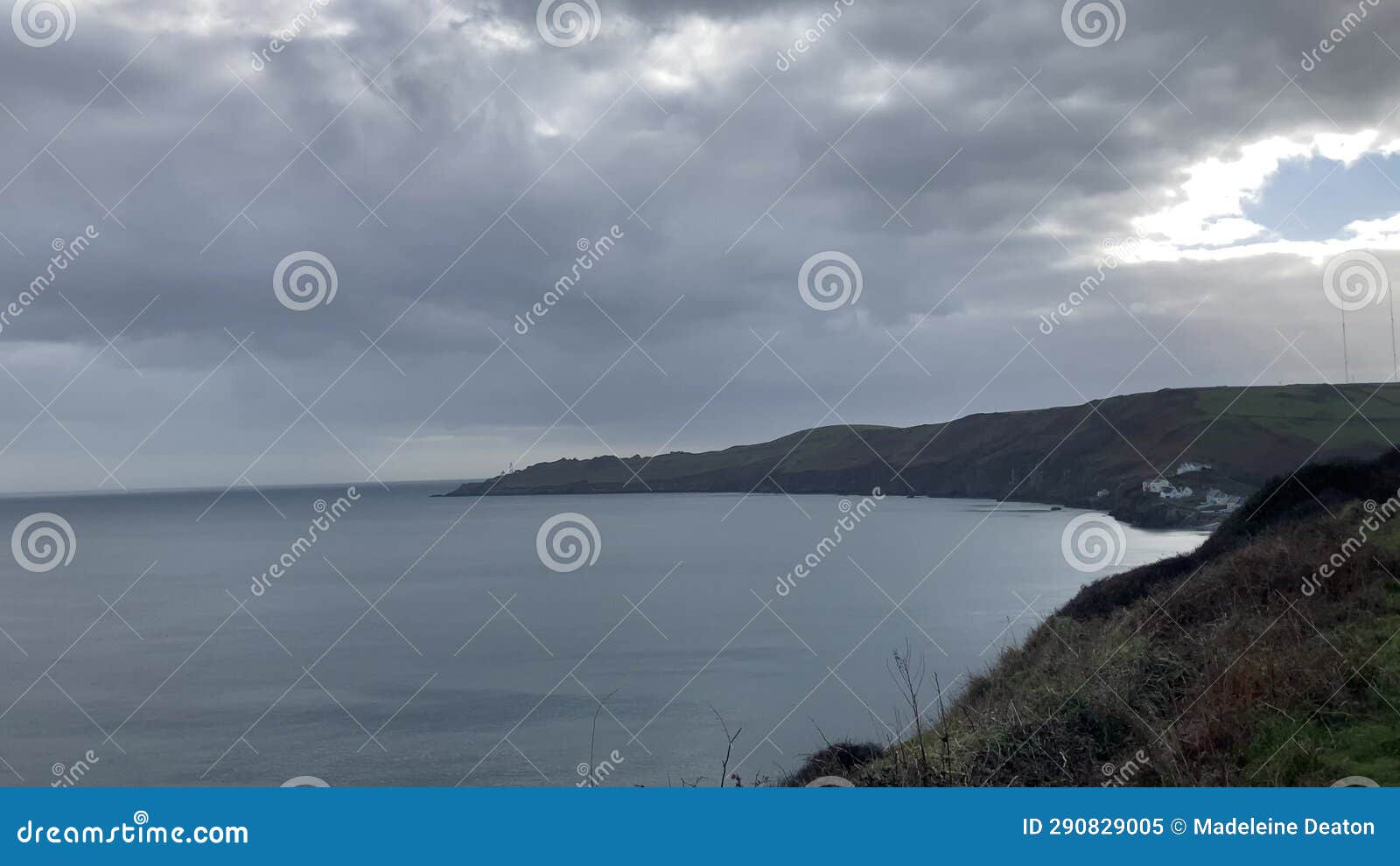 Start Point Lighthouse from the South West Coast Path on an Atmospheric ...