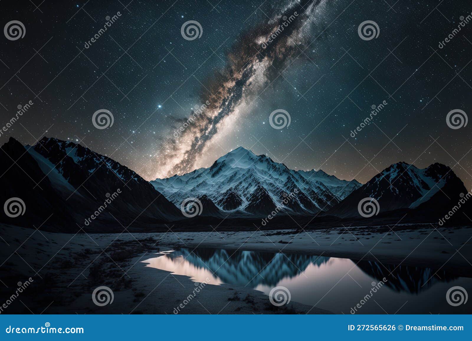 View of the Southern Alps Mountain at Night and the Starry Sky Stock ...