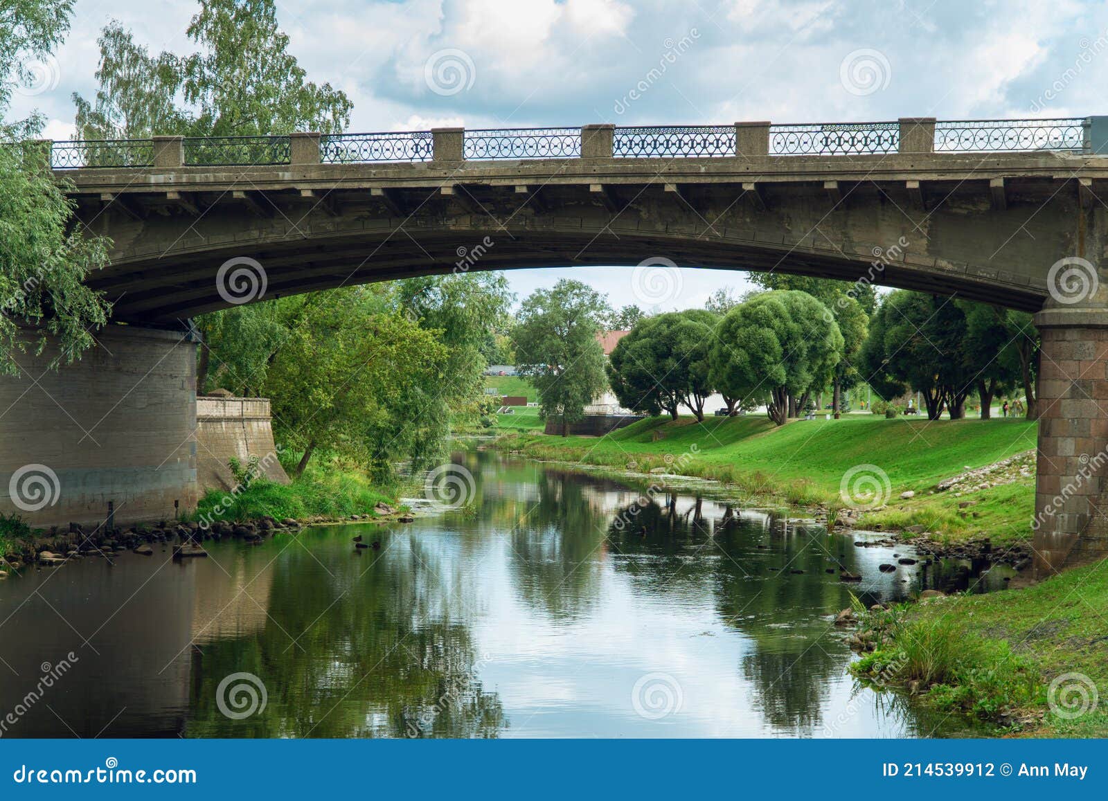 View of the Soviet Bridge and Park in Pskov in Summer Stock Photo ...