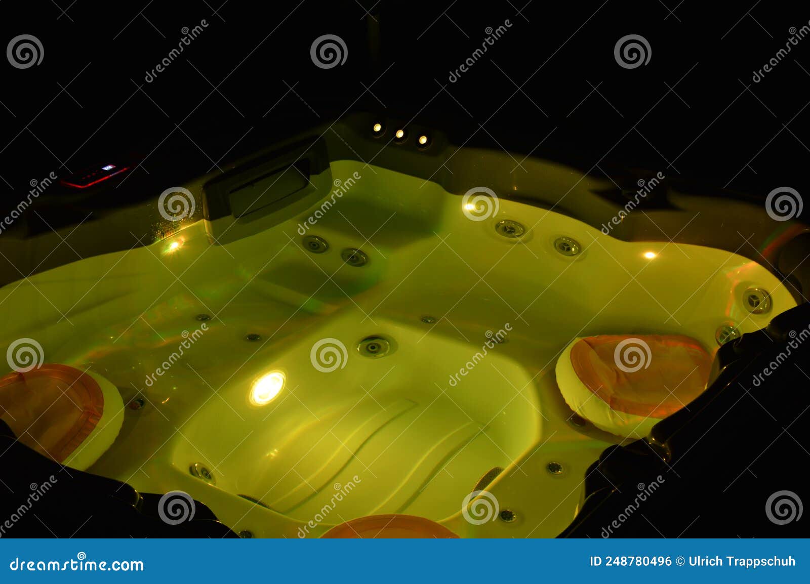 View on a Spa at Night, Hot Tub Stock Photo - Image of radiant, color ...