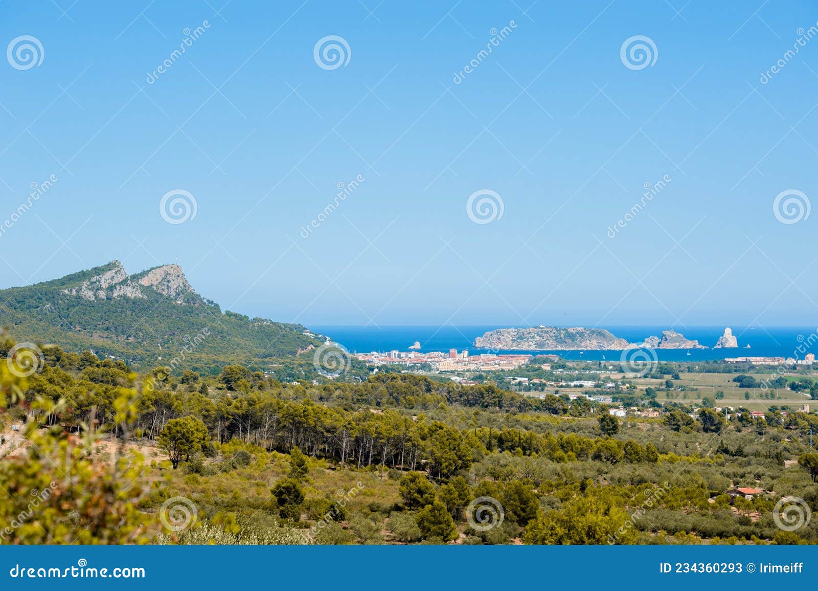 View of the Spa Town of L Estartit from Afar Stock Image - Image of ...