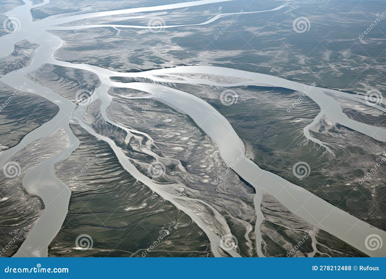 View from Space on the Delta of Yukon River Stock Illustration ...