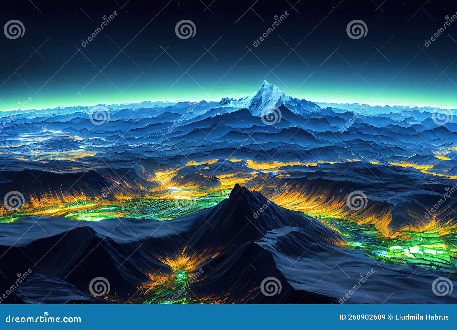View from Space on the Mountain Range. Generative AI Stock Image ...
