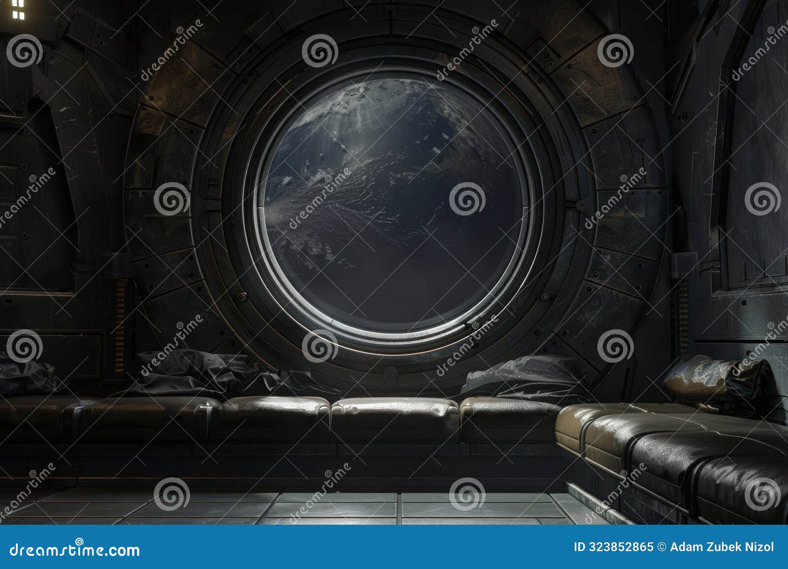View from Spaceship Window Overlooking Planet Earth Stock Illustration ...