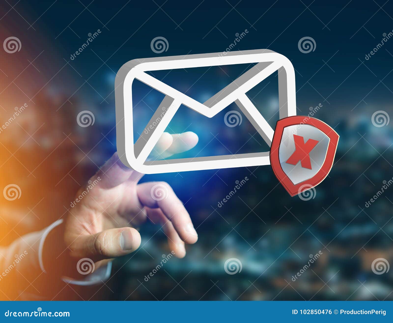 Spam Message Email Symbol Displayed on a Futuristic Interface - Stock ...
