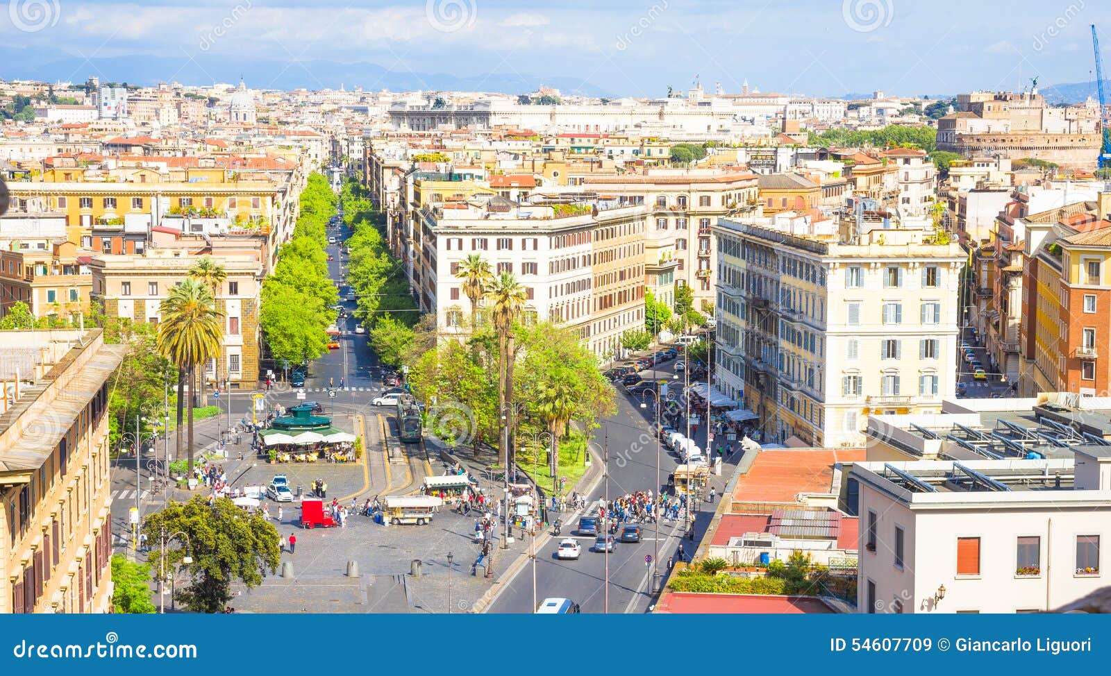 View of the Spanish Square from the Top, Rome Stock Image - Image of ...