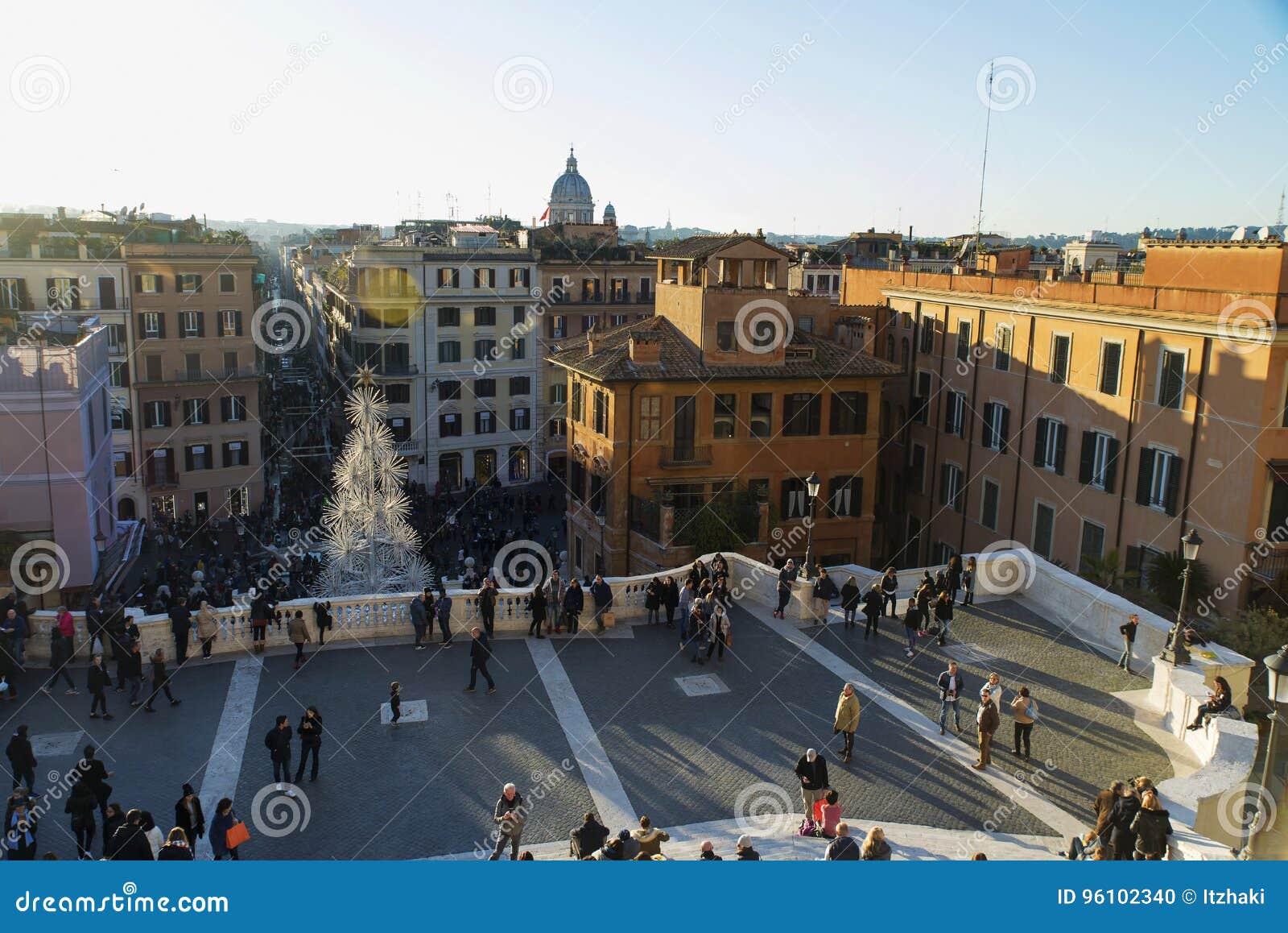 View from the Spanish Steps Rome at Sunset Editorial Image - Image of ...
