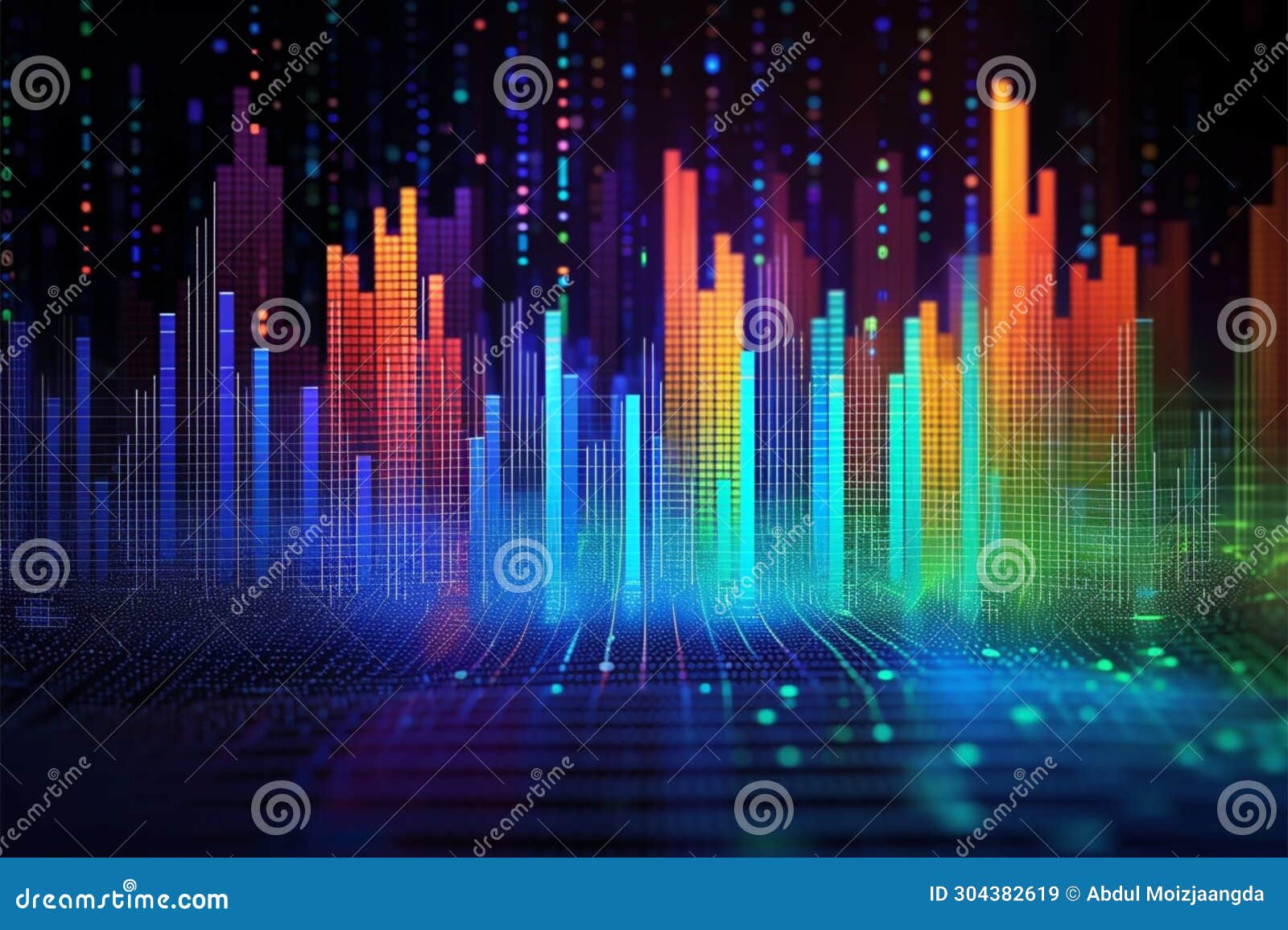 View Spectrum of Data Lively Bars on an Abstract Dark Background Stock ...