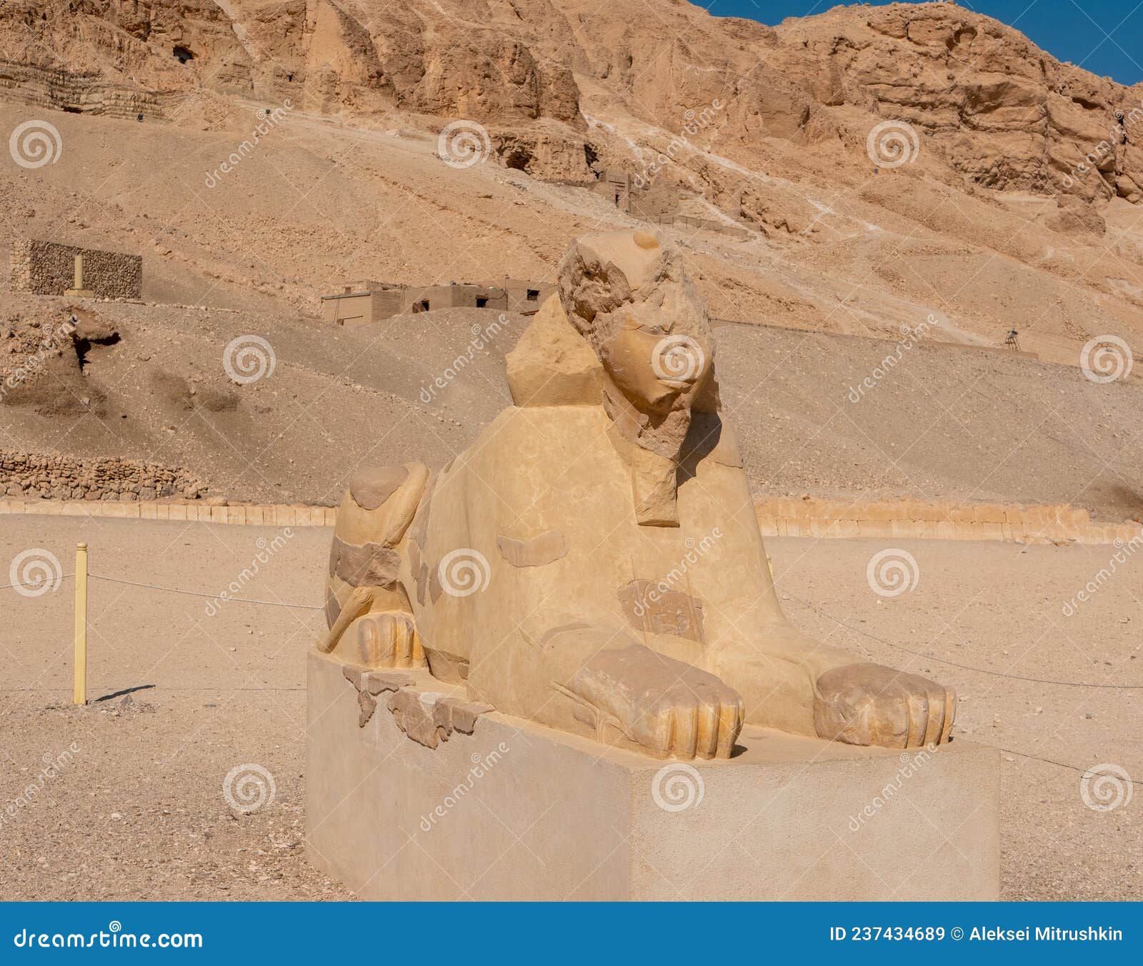 View of the Sphinx Statue in the Temple of Queen Hatshepsut in the ...