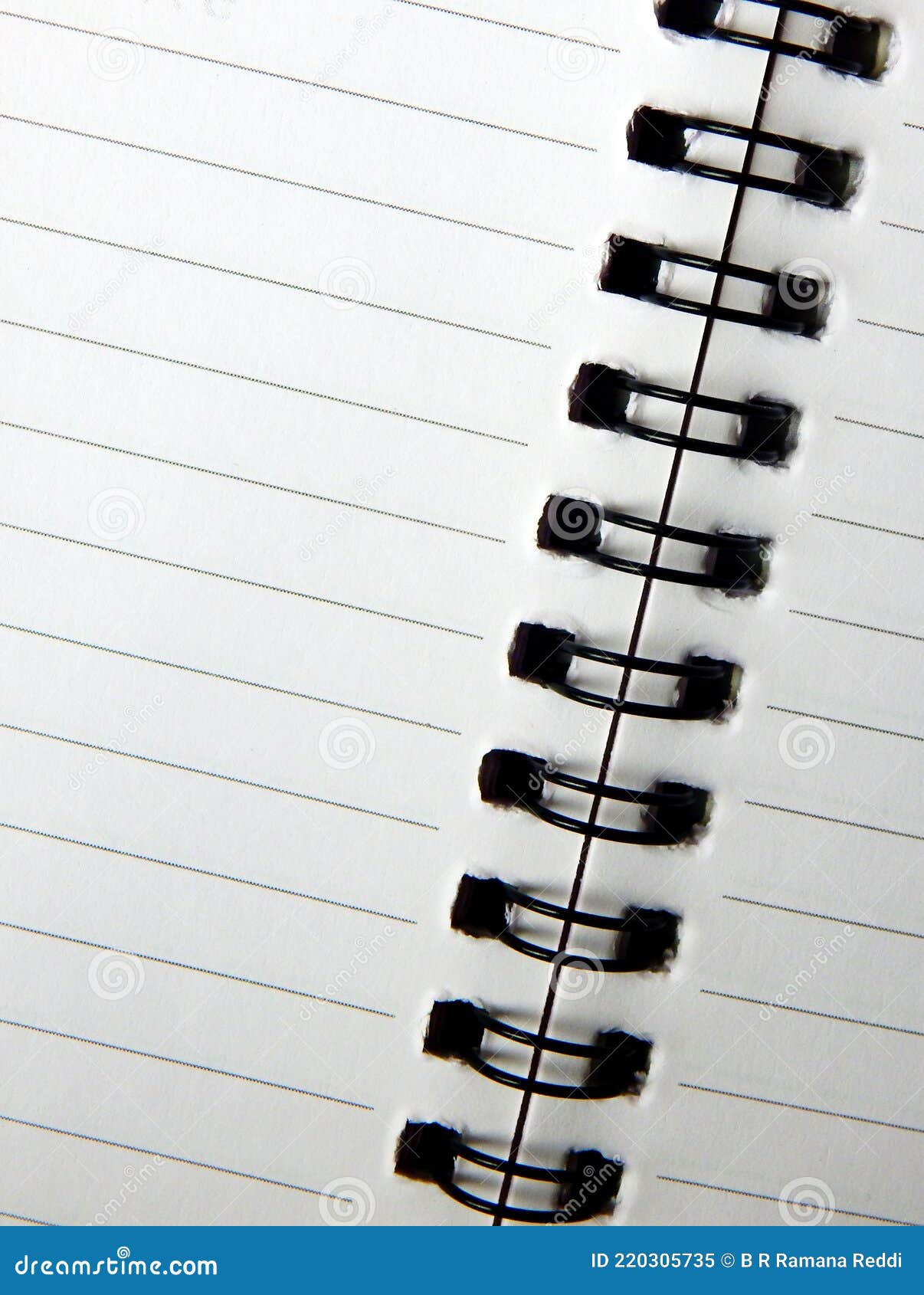 View of a Spiral Bound Note with Lined Paper Sheets Stock Image - Image ...