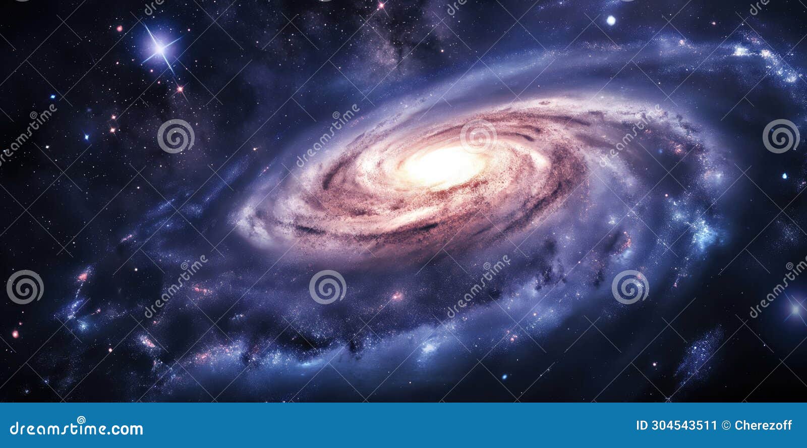 View of Spiral Galaxy in Space Stock Image - Image of black, light ...