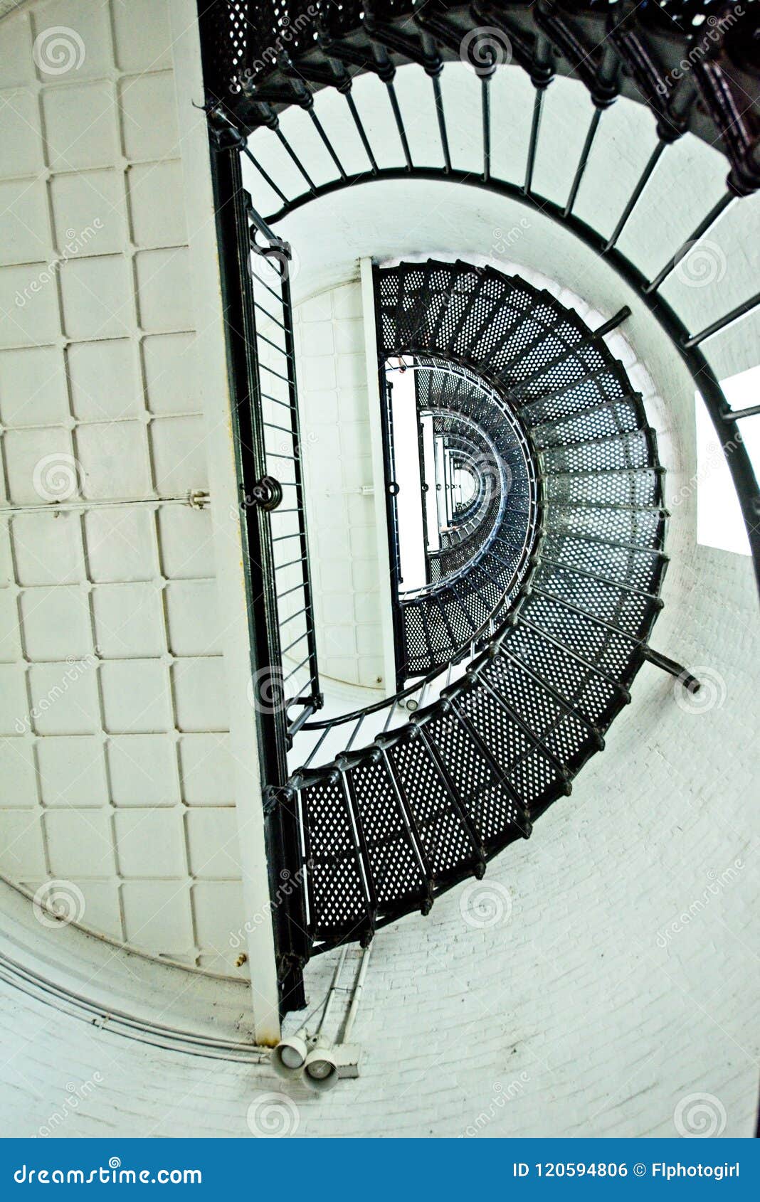 A View of the Spiral Staircase Inside the St. Augustine Lighthouse ...