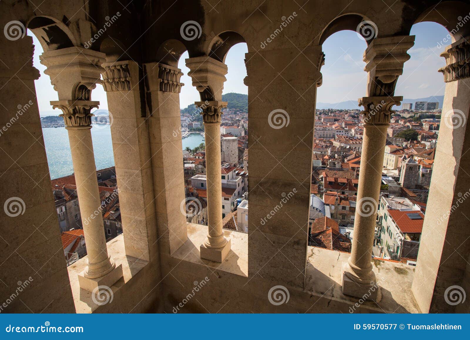 View of Split S Old Town from the Bell Tower Stock Image - Image of ...
