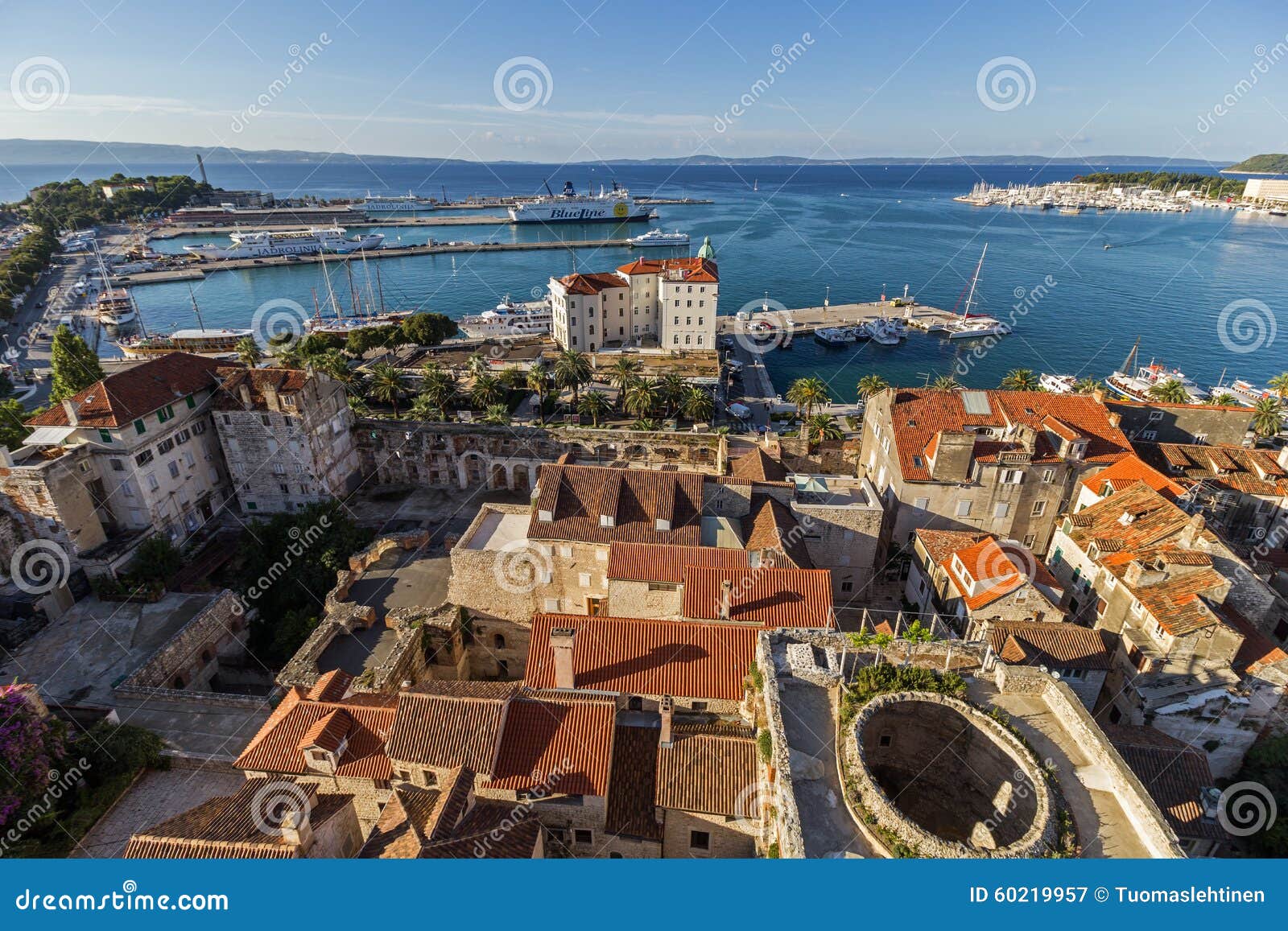 View of Split S Old Town and Harbor from Above Editorial Photography ...