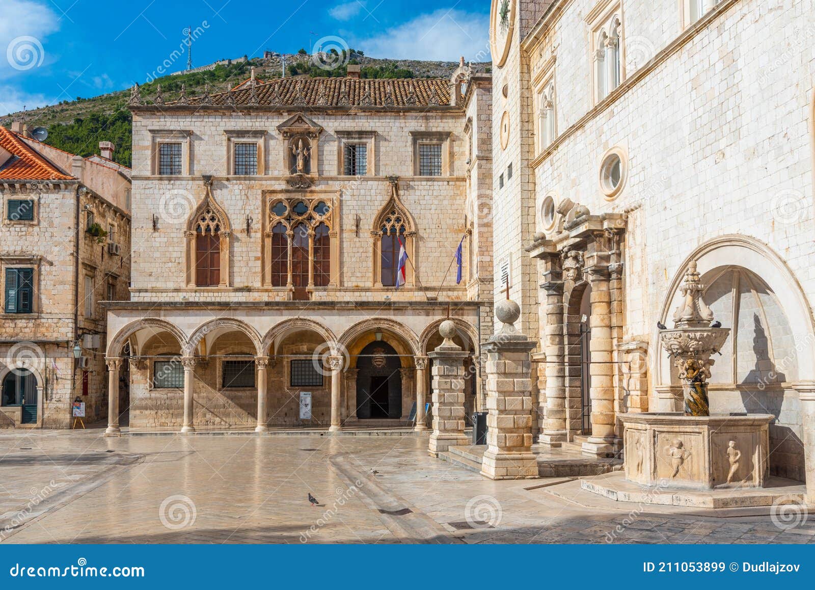 View of the Sponza Palace in Dubrovnik, Croatia Stock Image - Image of ...