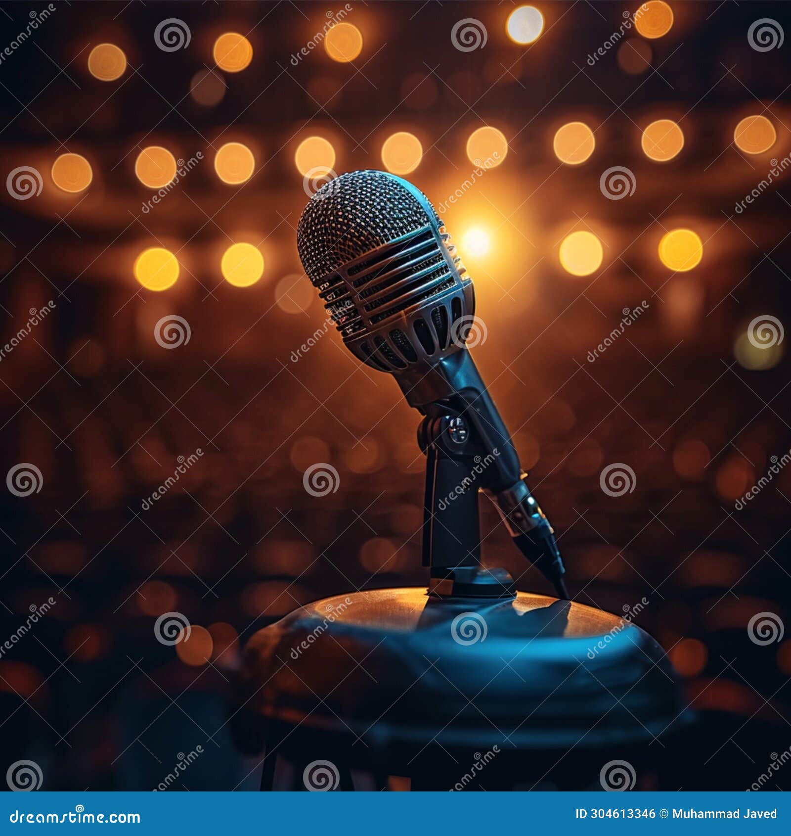 View Spotlight Moment Microphone on Stage before Concert, Blurred ... View Spotlight Moment Microphone on Stage before Concert, Blurred ...