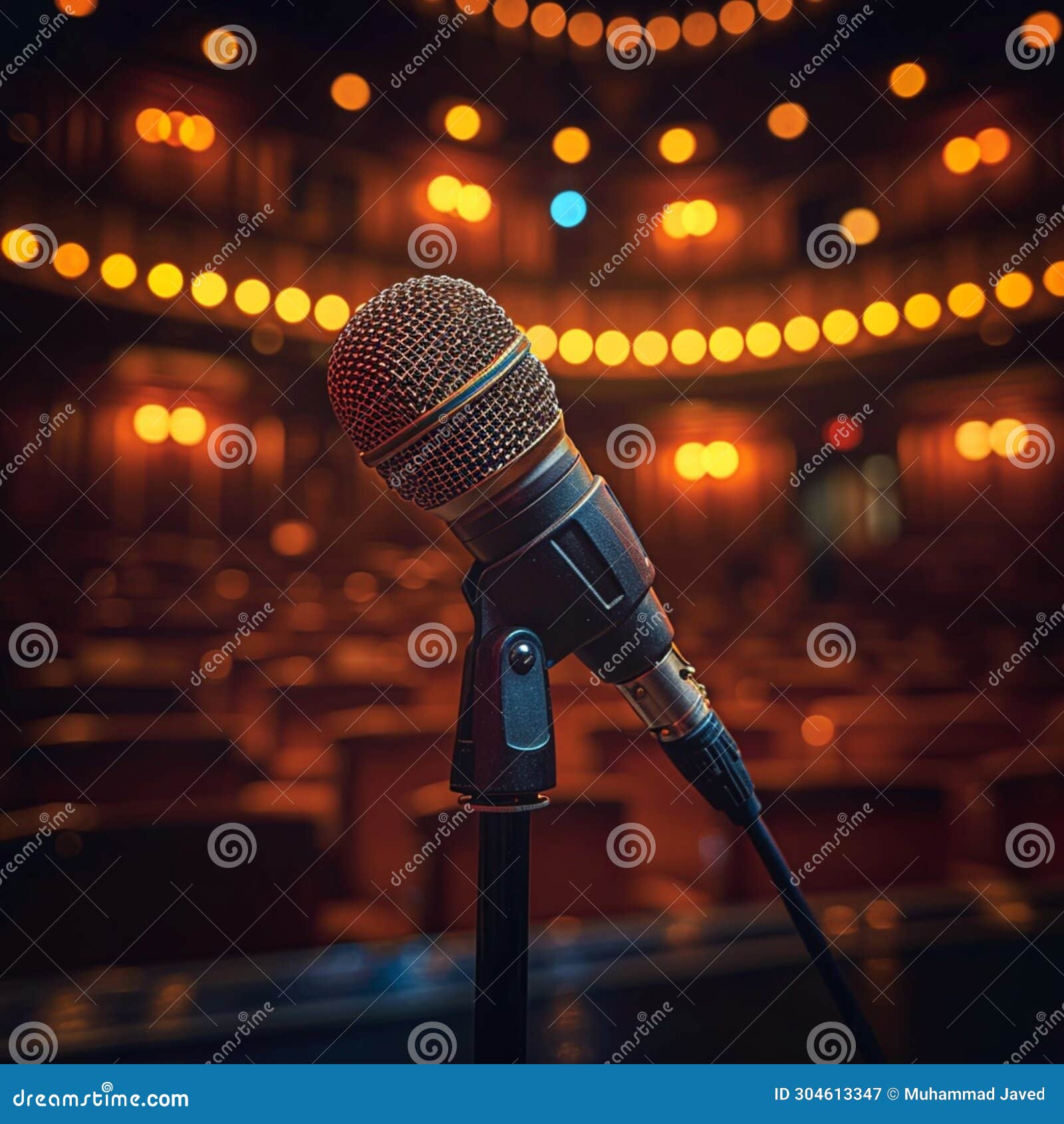 View Spotlight Moment Microphone on Stage before Concert, Blurred ... View Spotlight Moment Microphone on Stage before Concert, Blurred ...