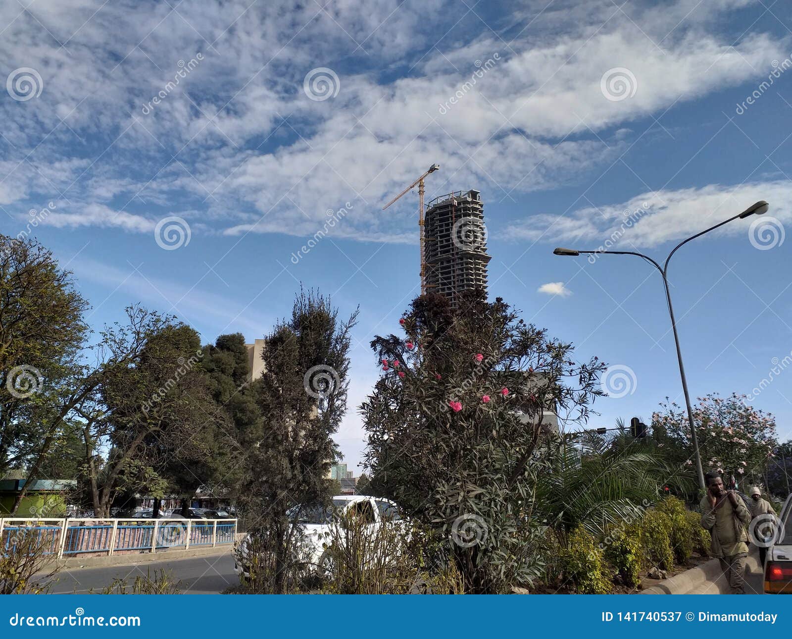 View of sprawling city stock image. Image of city, skyscrapers - 141740537
