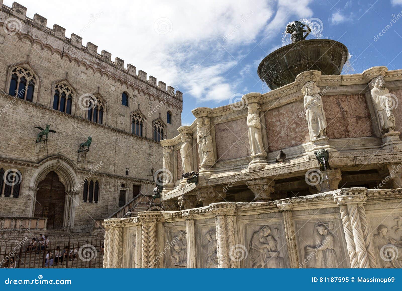 View of the Square of Perugia, Italy Editorial Image - Image of ...