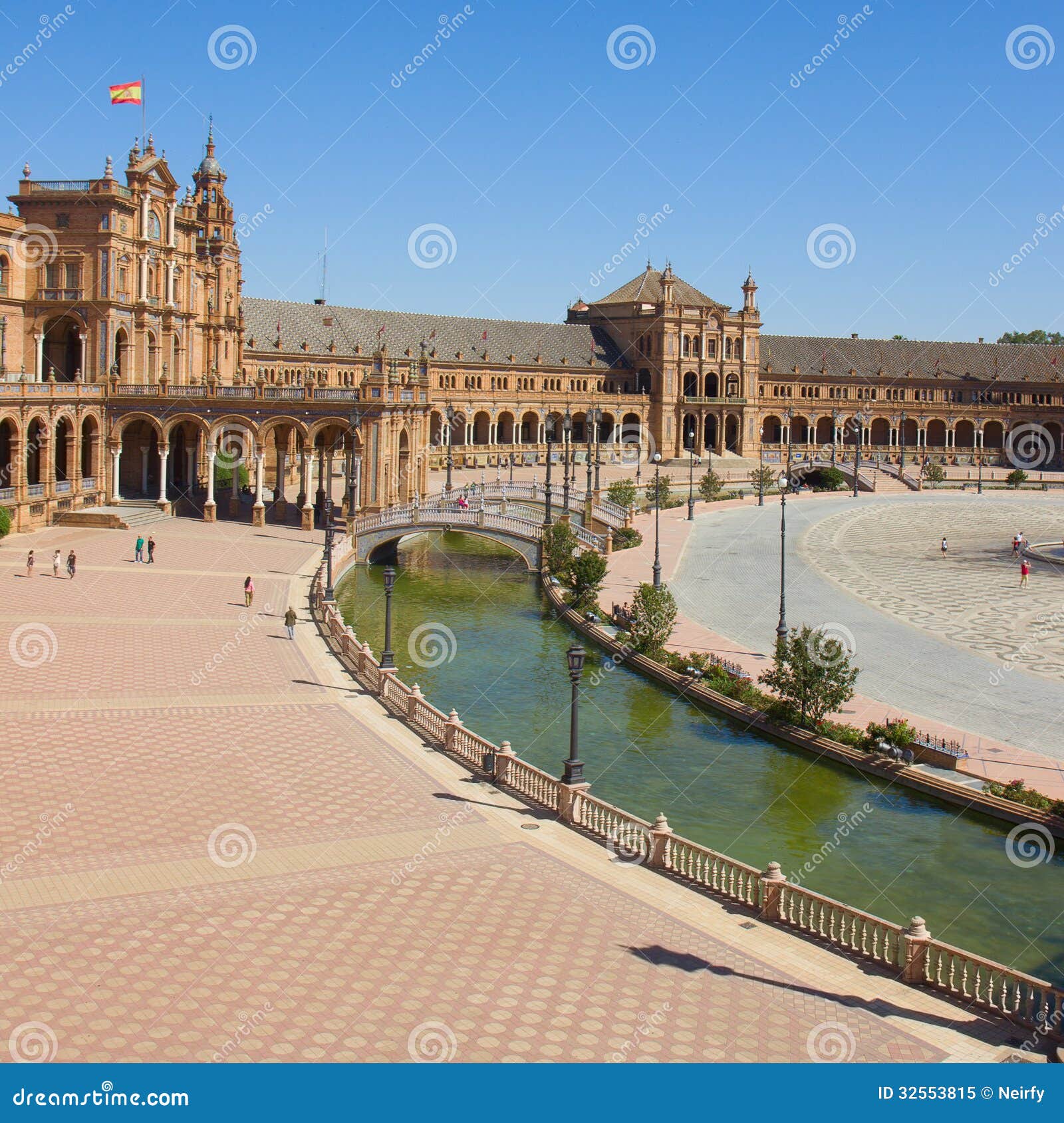 View of Square of Spain, Sevilla, Spain Stock Image - Image of building ...