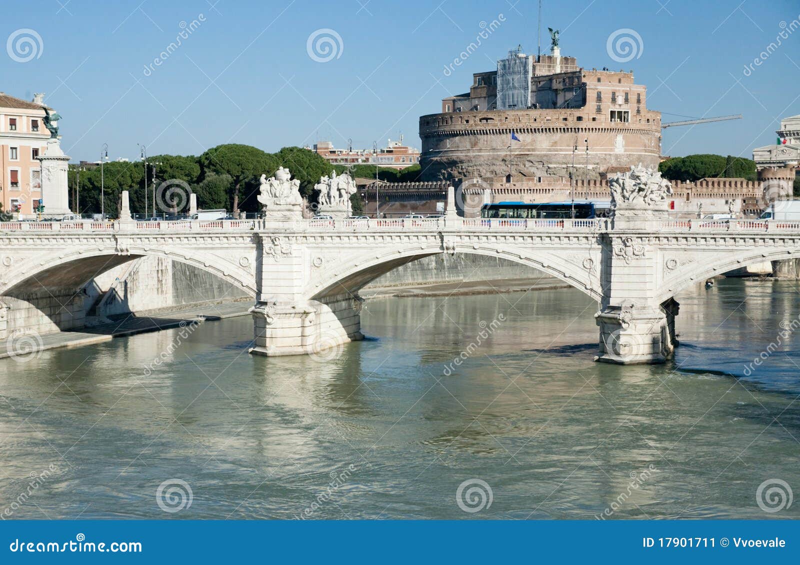 View on St Angel Castle and Bridge of St Angel Stock Image - Image of ...
