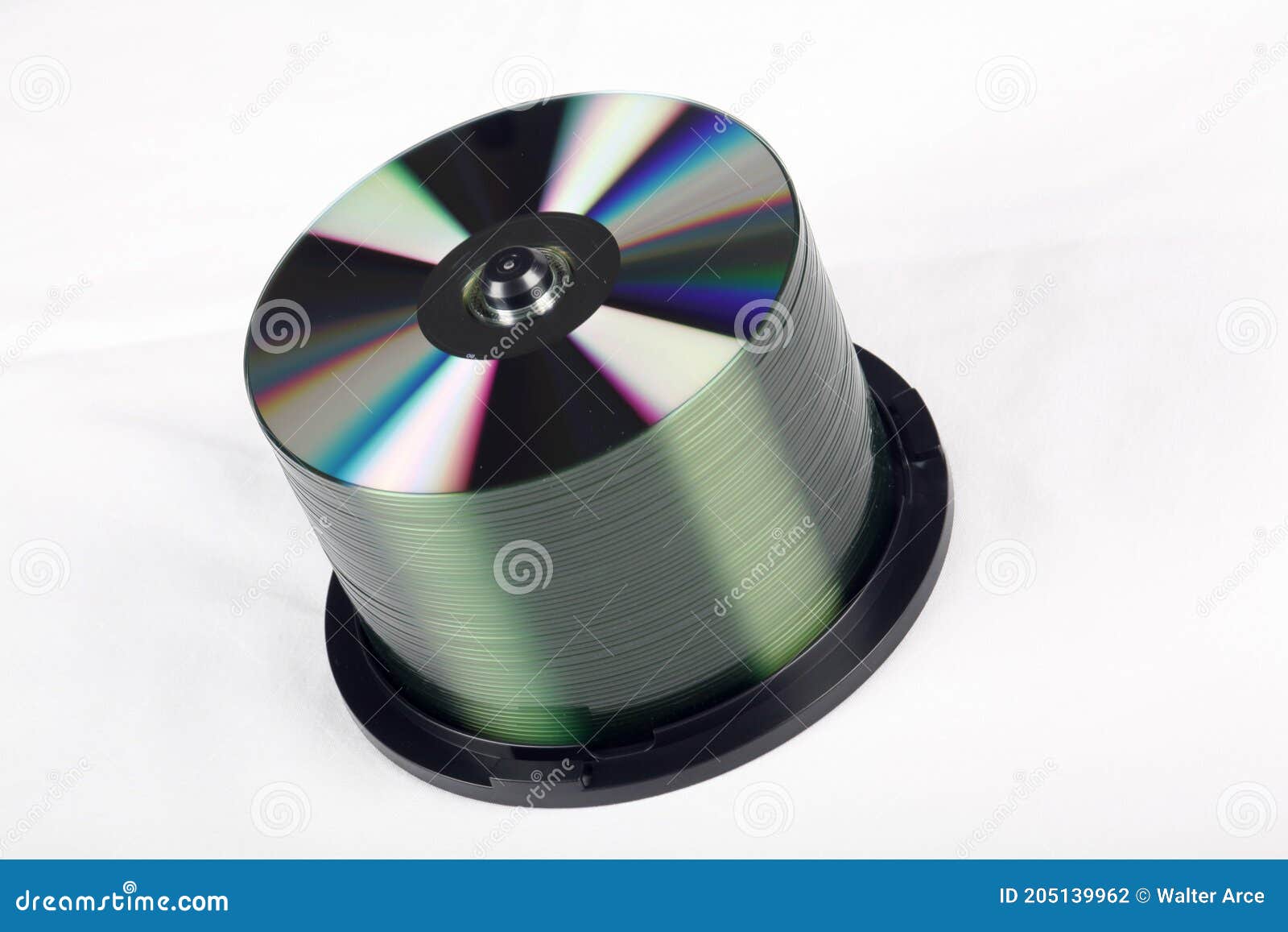 View of a Stack of Cd`s Against a White Background in a Studio ...